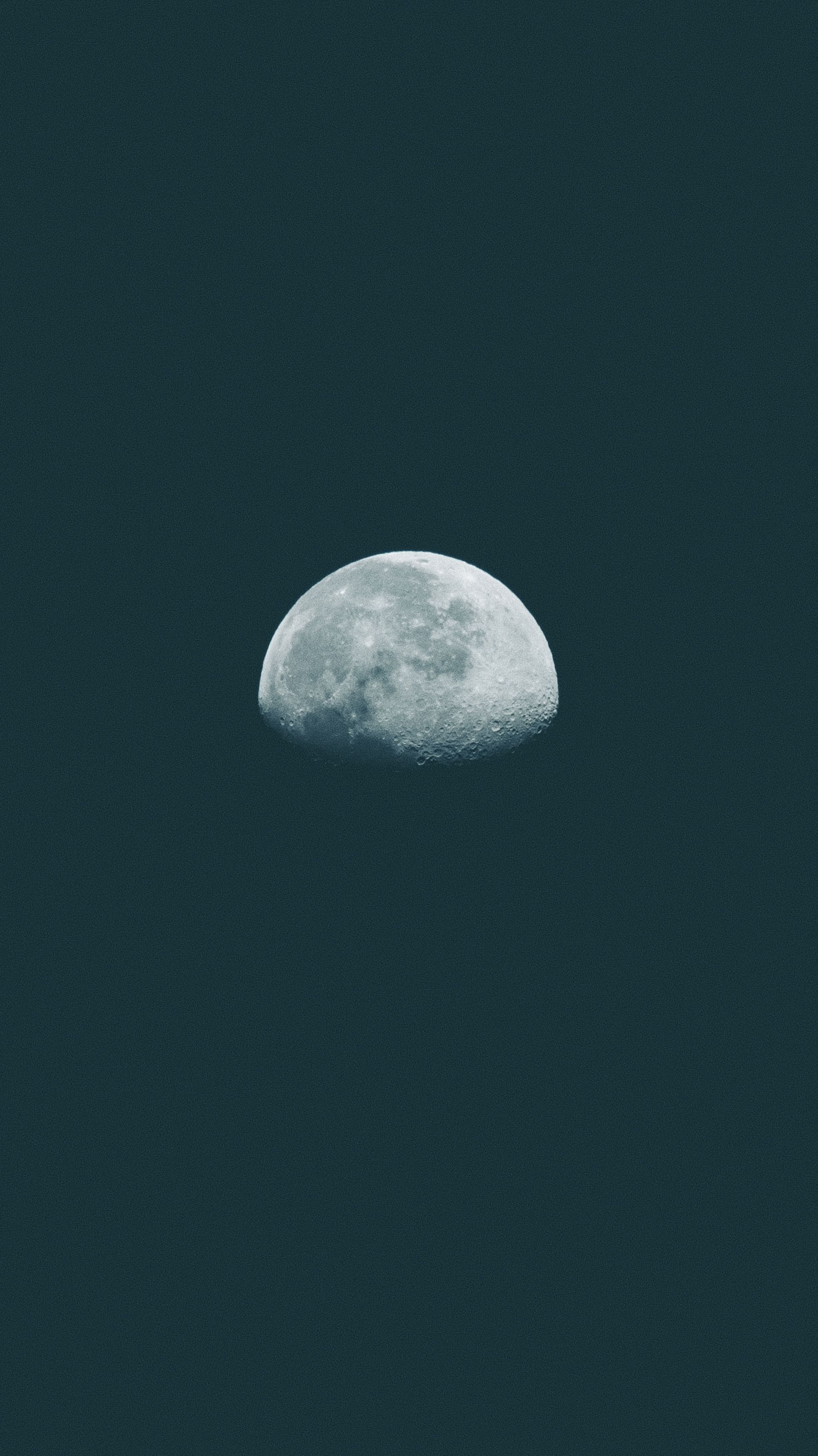 Moon against a Gray Sky at Night · Free Stock Photo