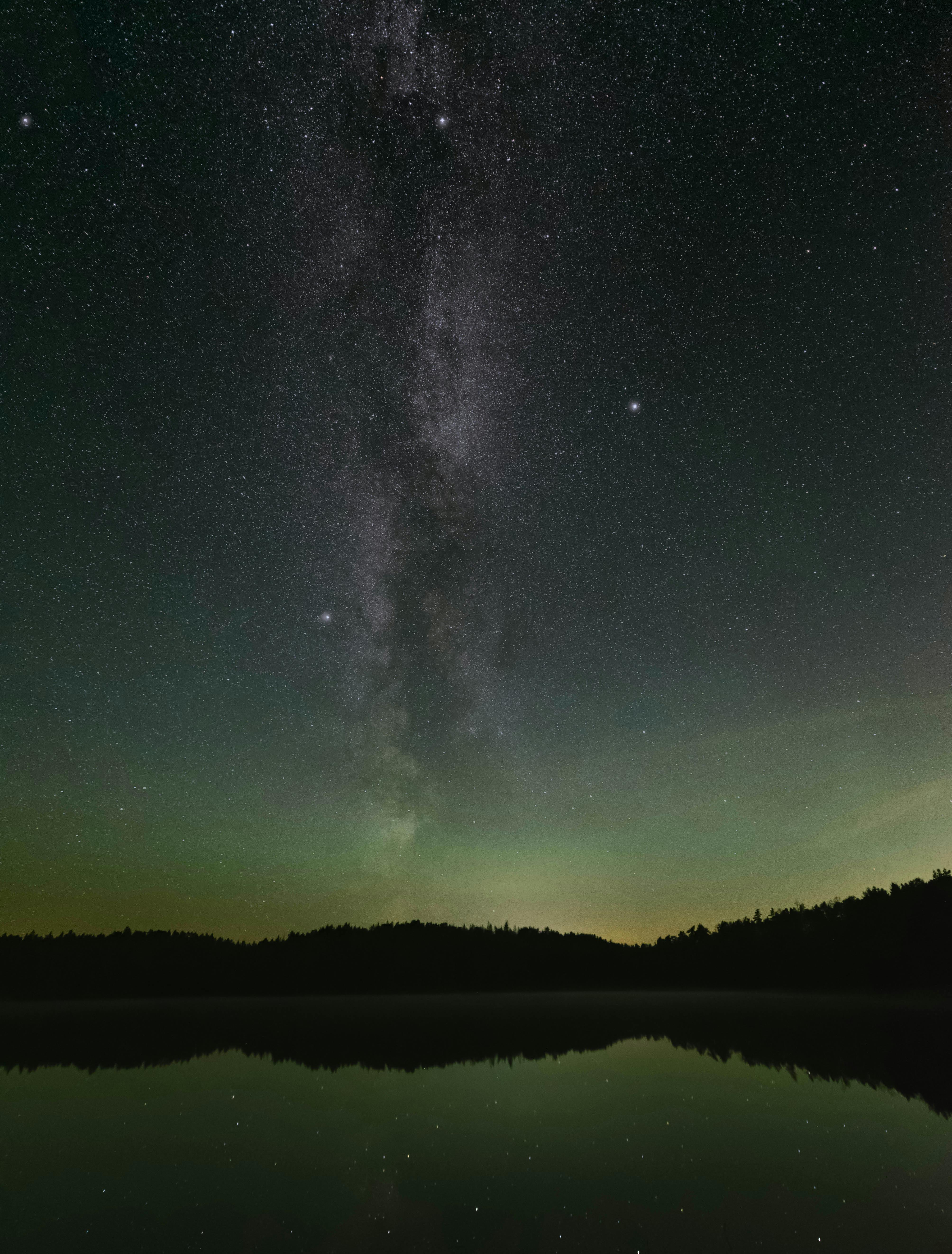 Stars on Night Sky over Lake · Free Stock Photo