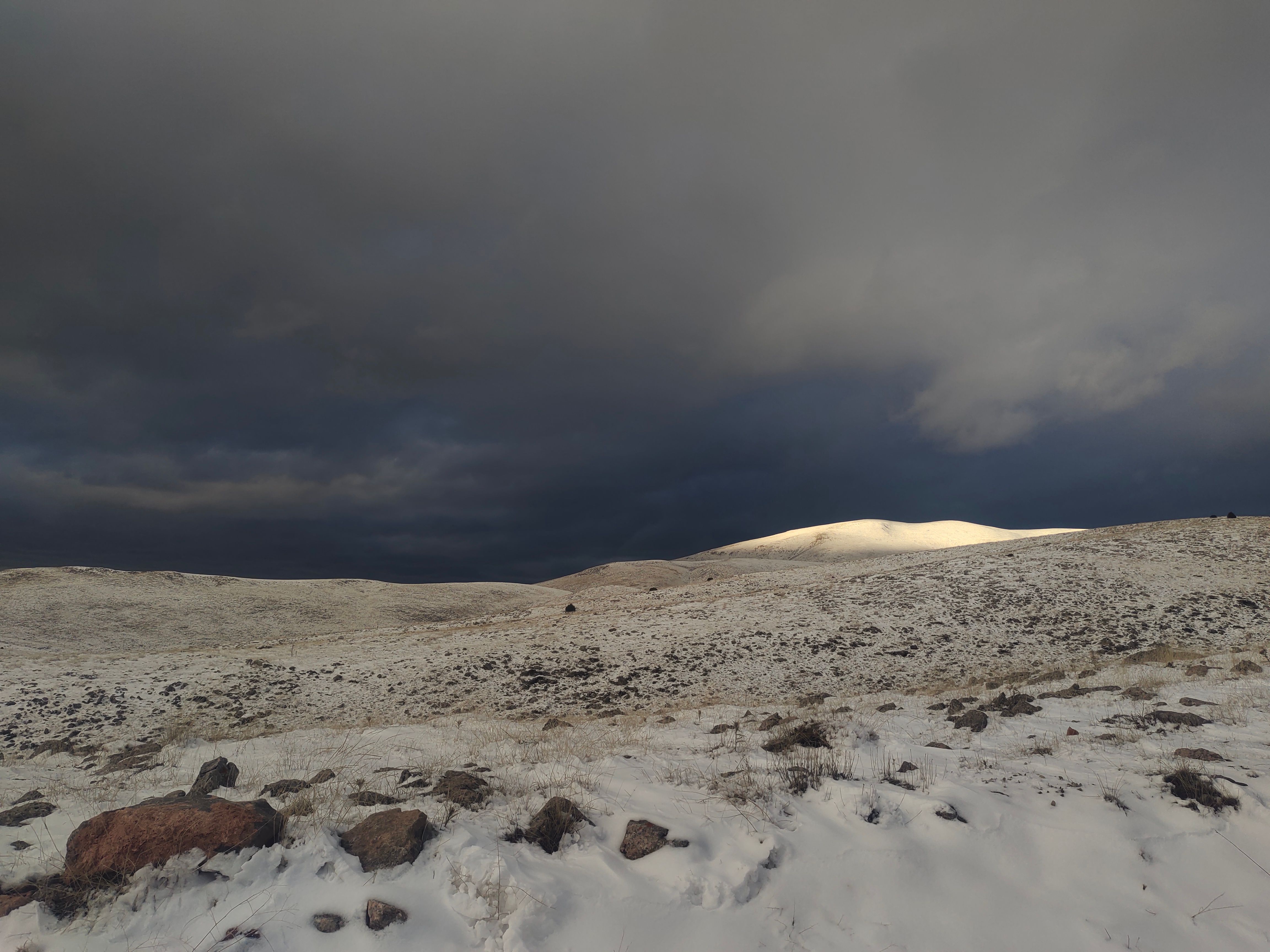 Snowed Hilly Landscape at Dawn · Free Stock Photo