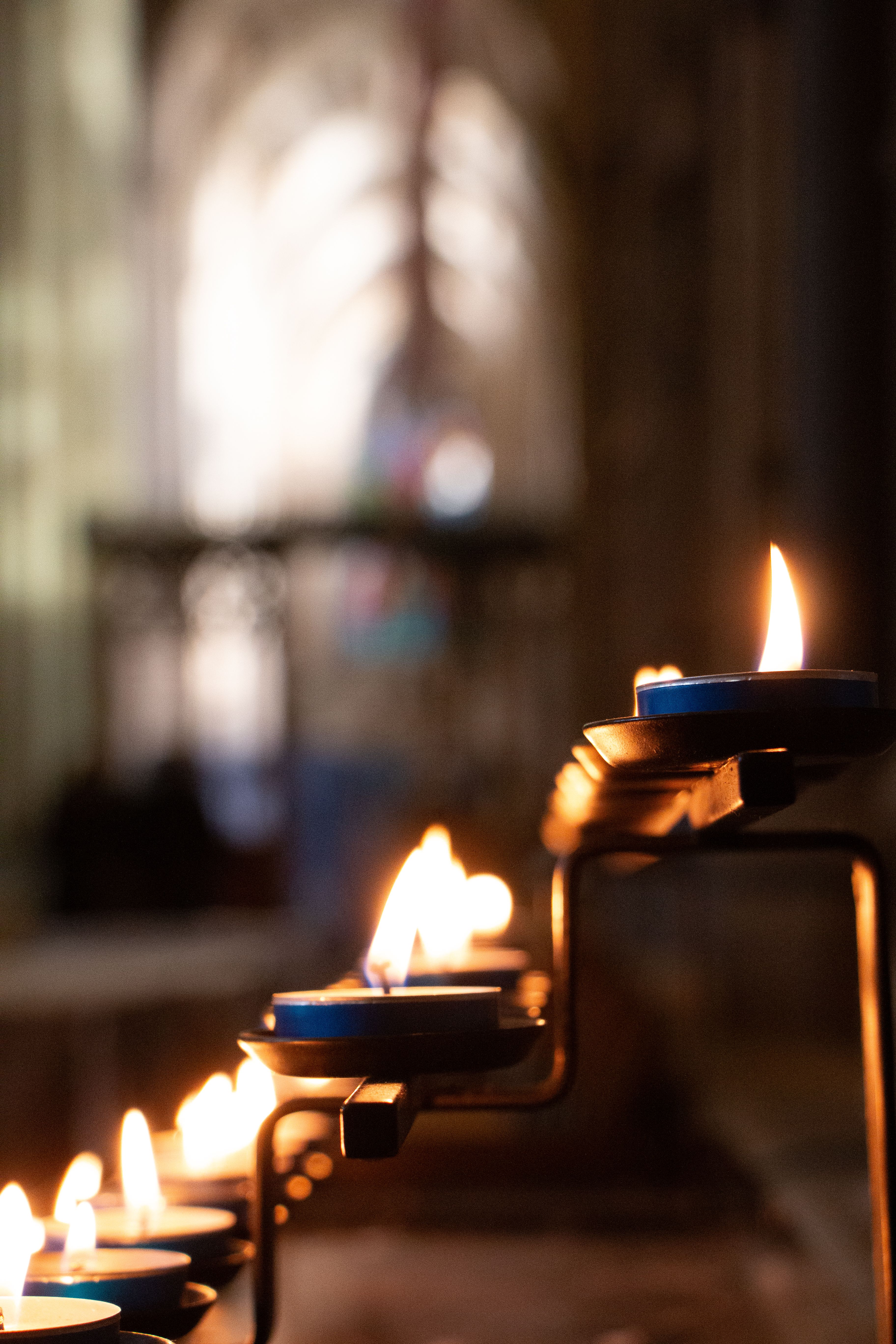 Free Peaceful candlelight ambiance inside a historic cathedral with a ...