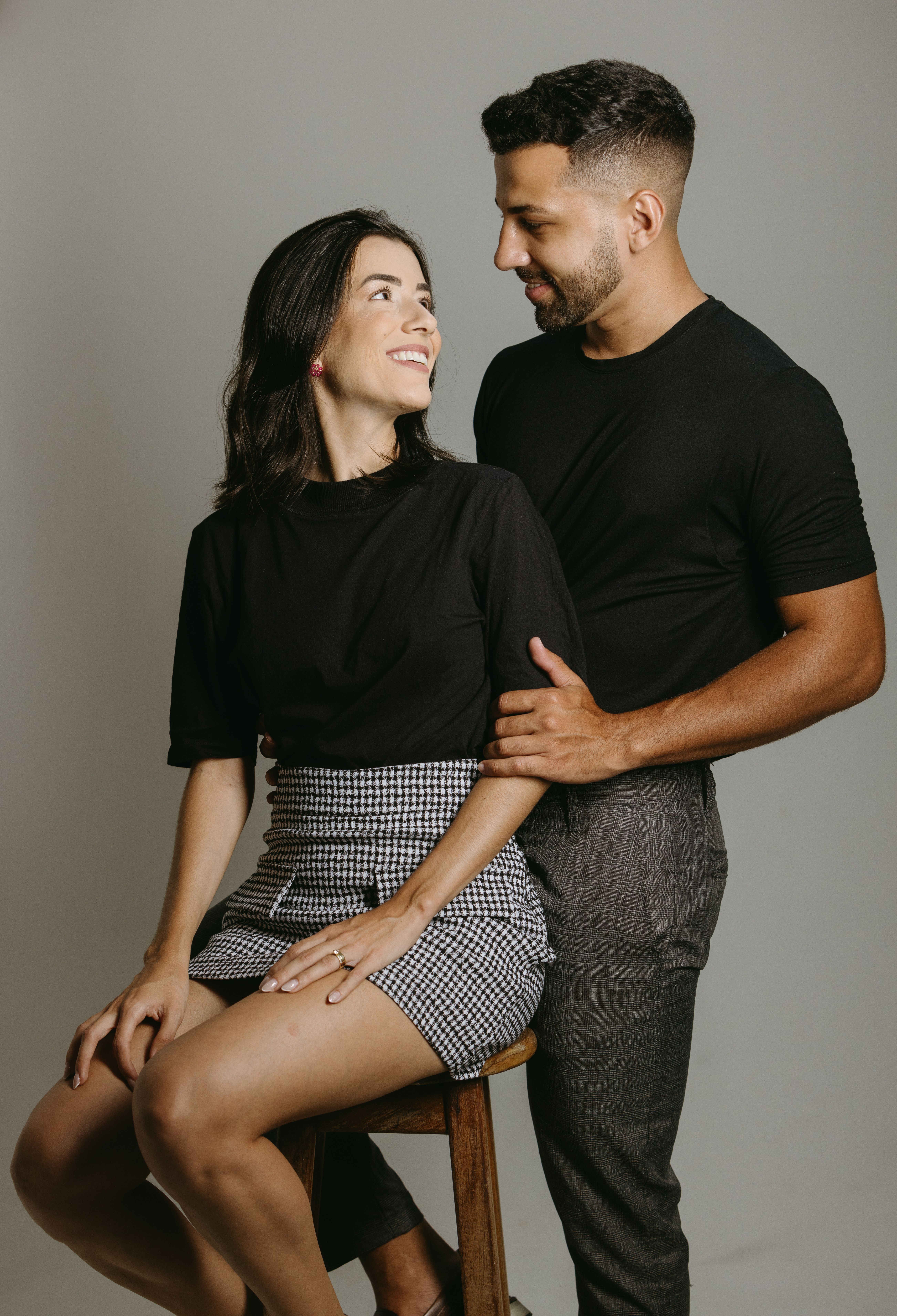 Studio Shot of a Couple in Fashionable Outfits · Free Stock Photo