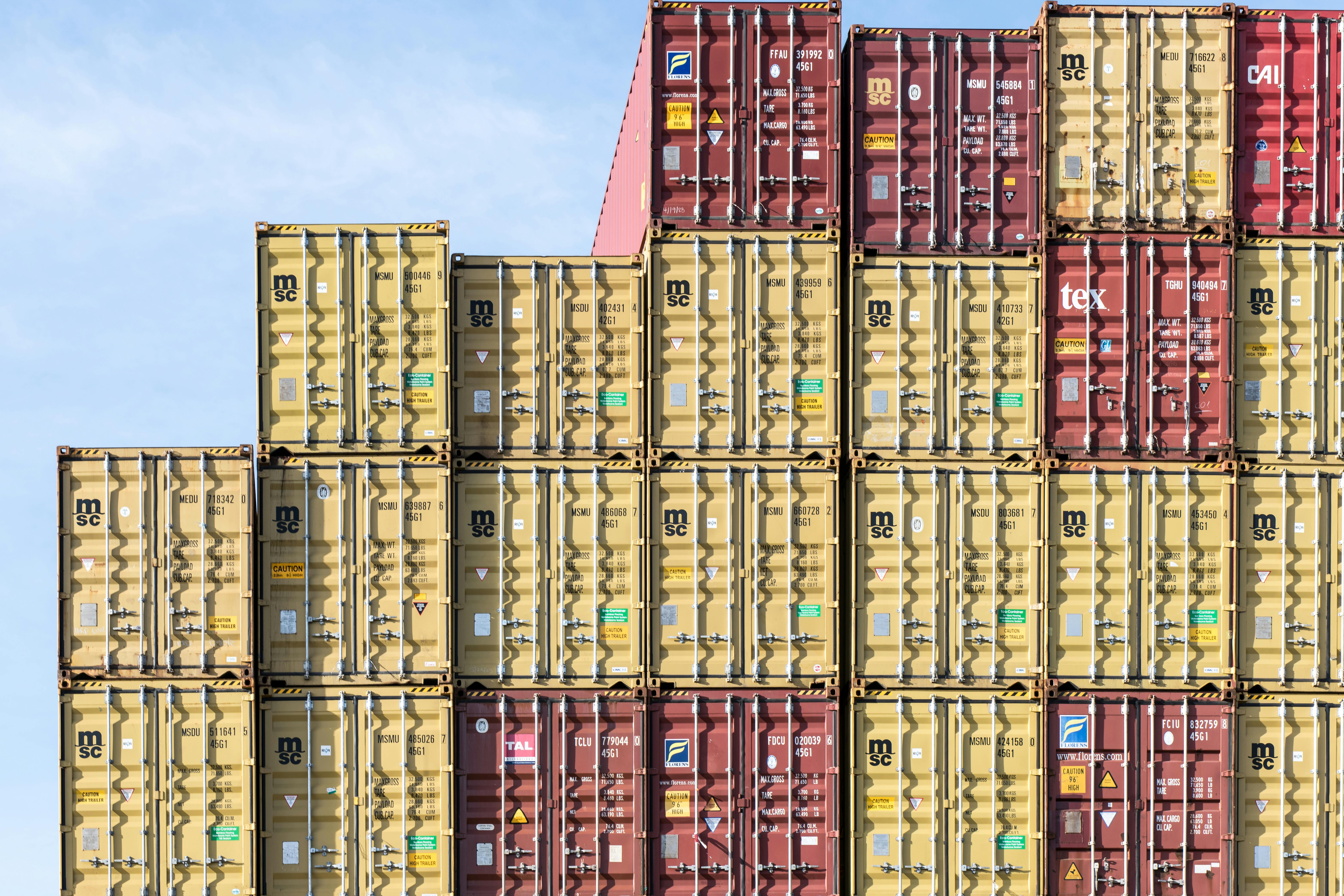 Photo of Stacked Shipping Containers · Free Stock Photo