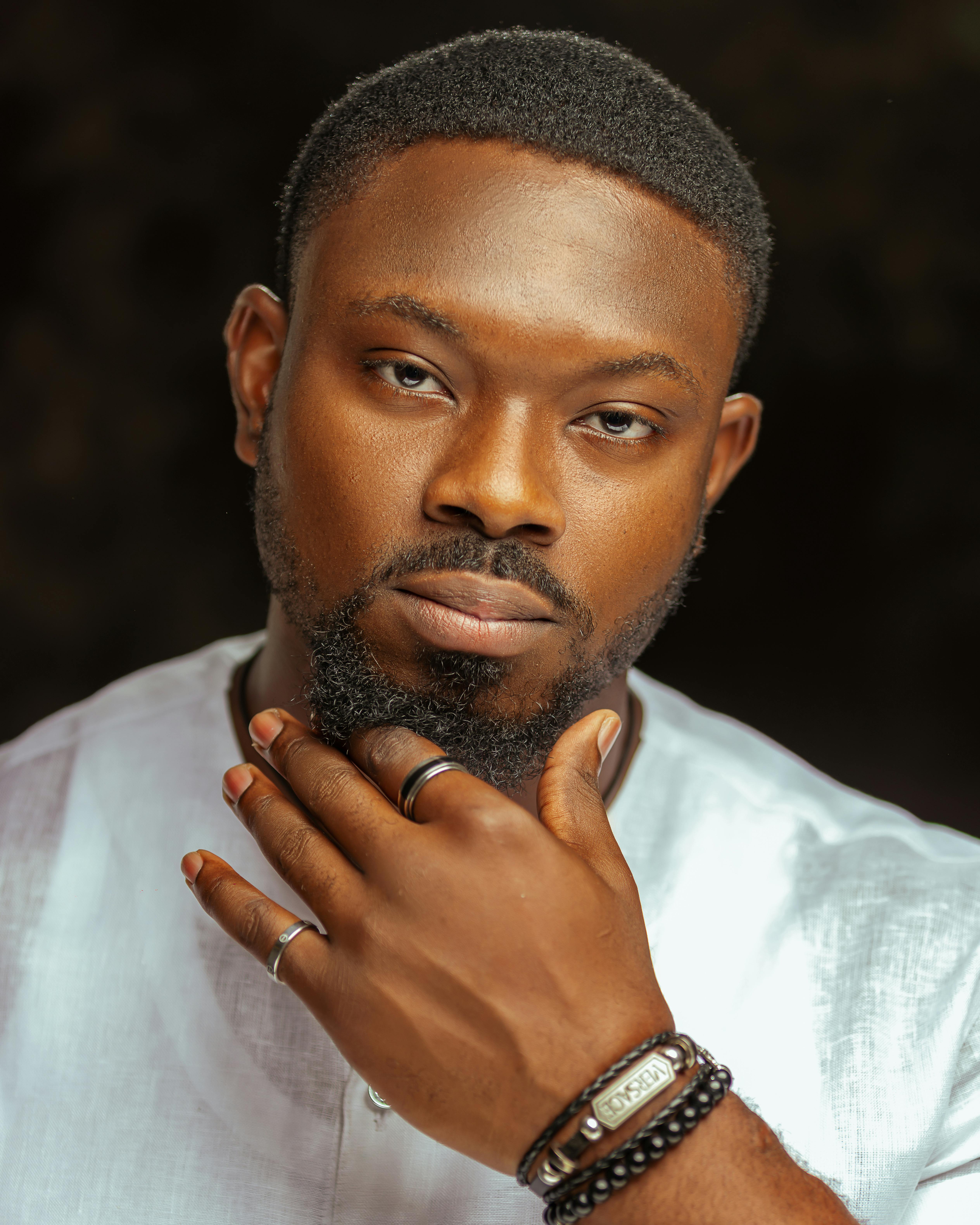 Man with Hand on Beard · Free Stock Photo