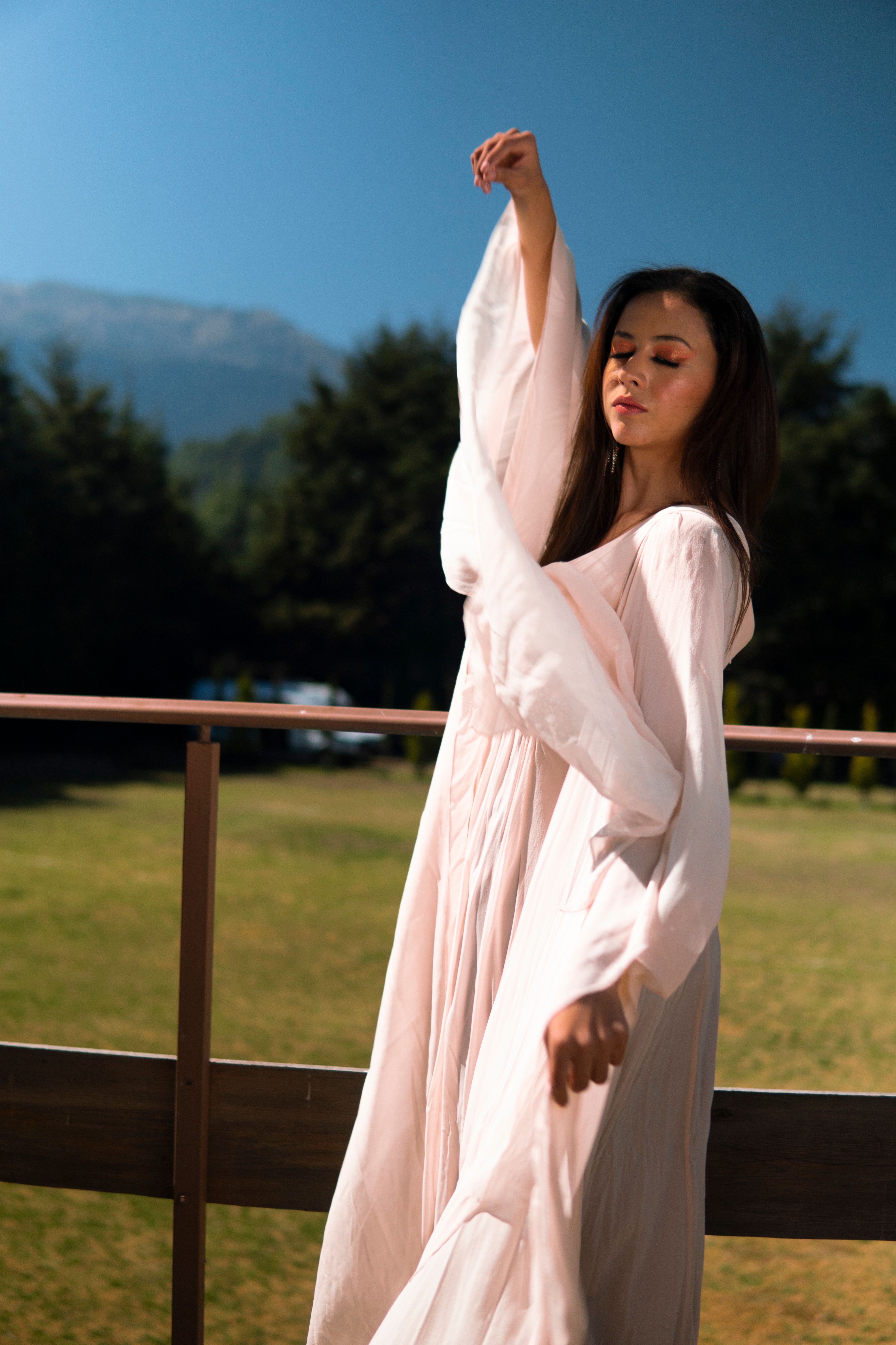 Seductive Brunette in Silk Nightie · Free Stock Photo