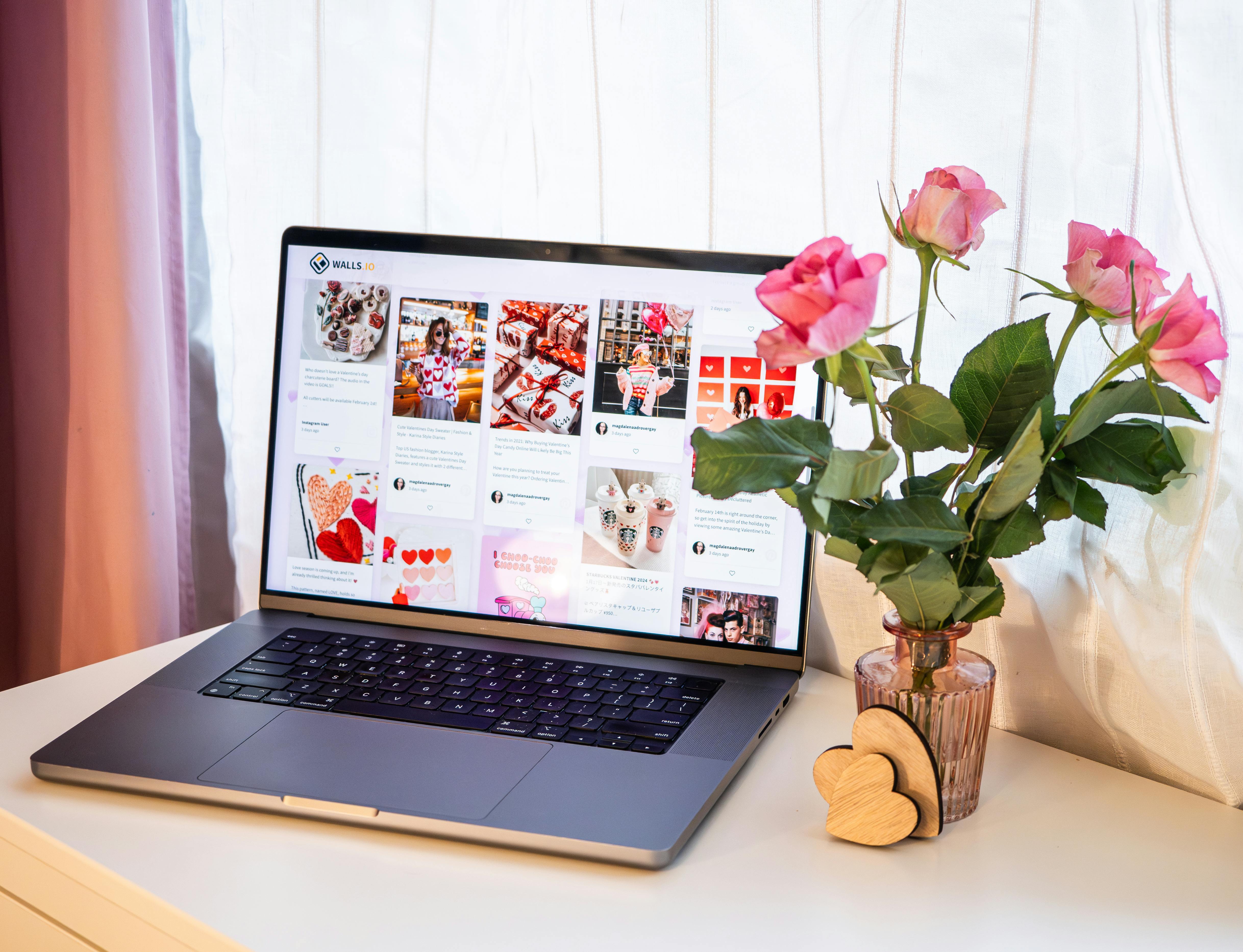 Laptop with Valentines Day Graphics · Free Stock Photo