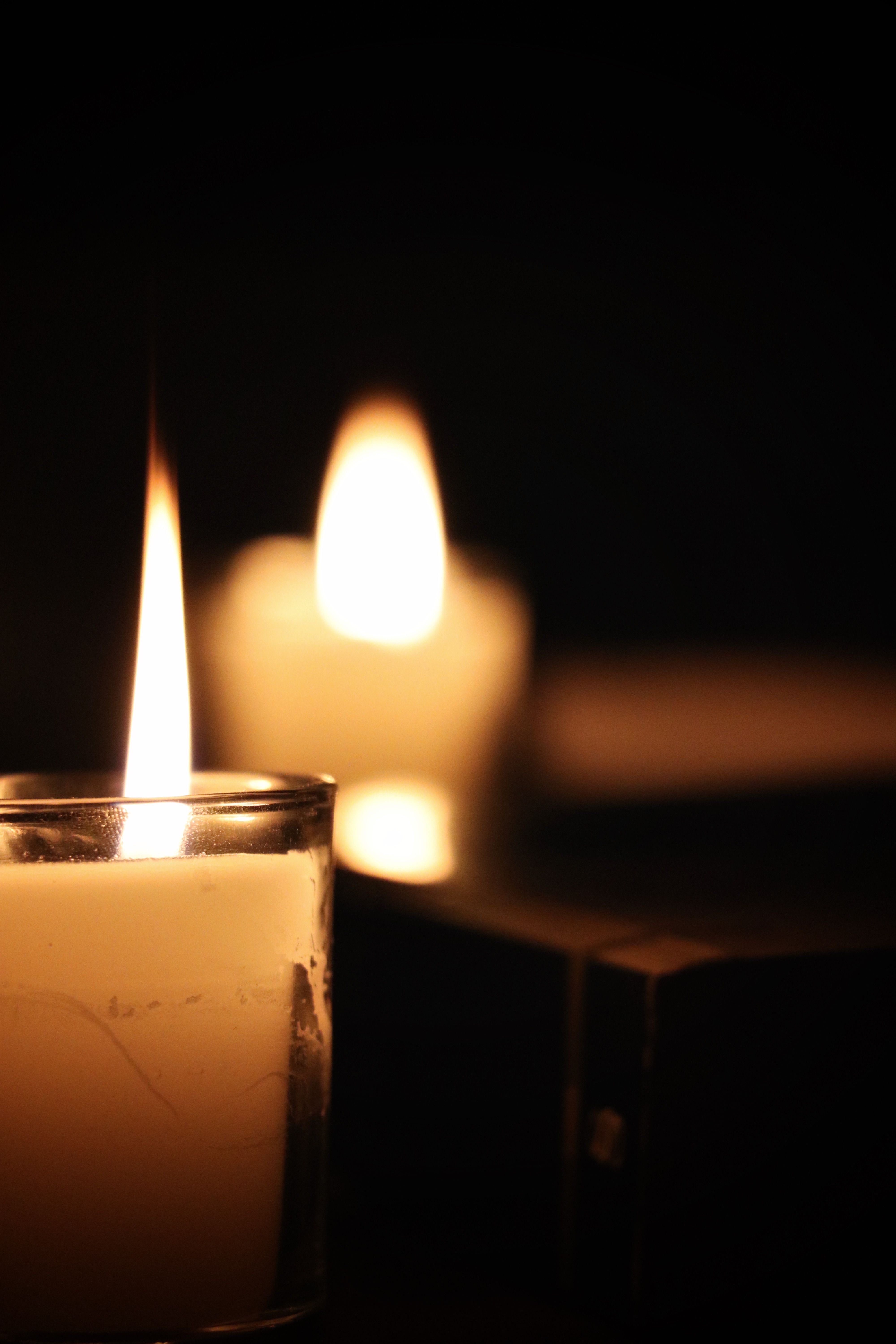 Lighted Pillar Candle · Free Stock Photo