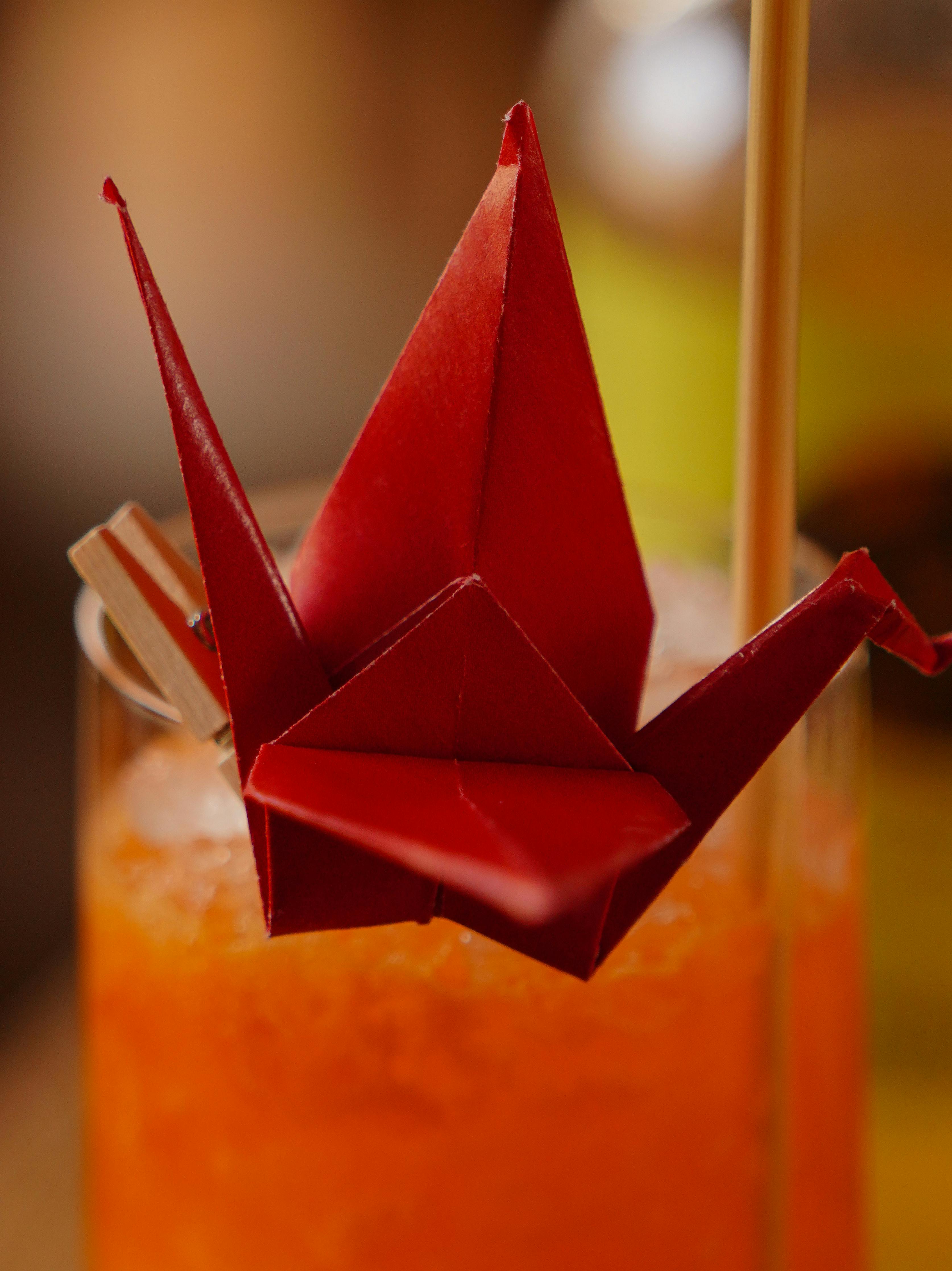 Red Origami on Cocktail · Free Stock Photo