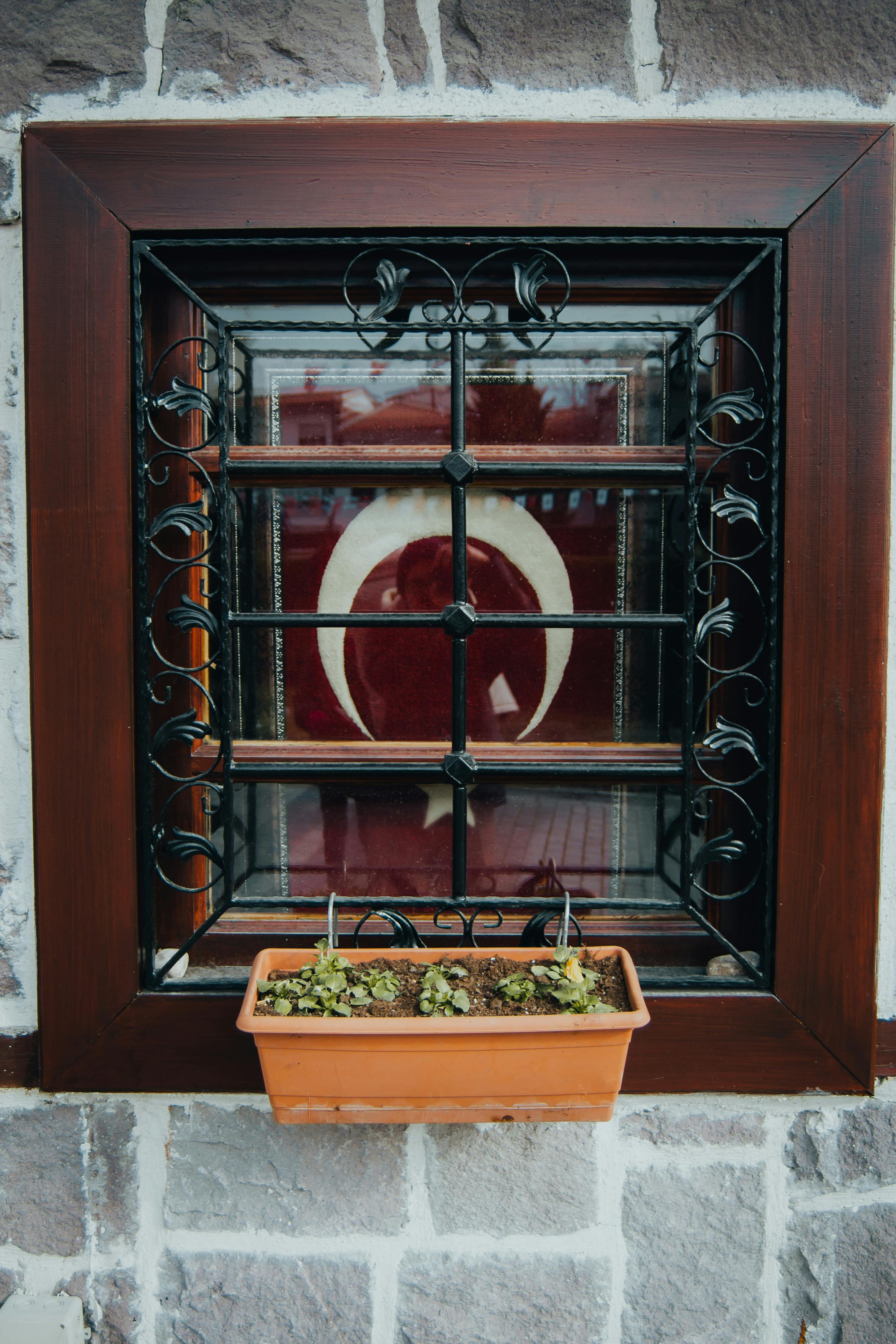 Flag of Turkey behind Bars on Window · Free Stock Photo