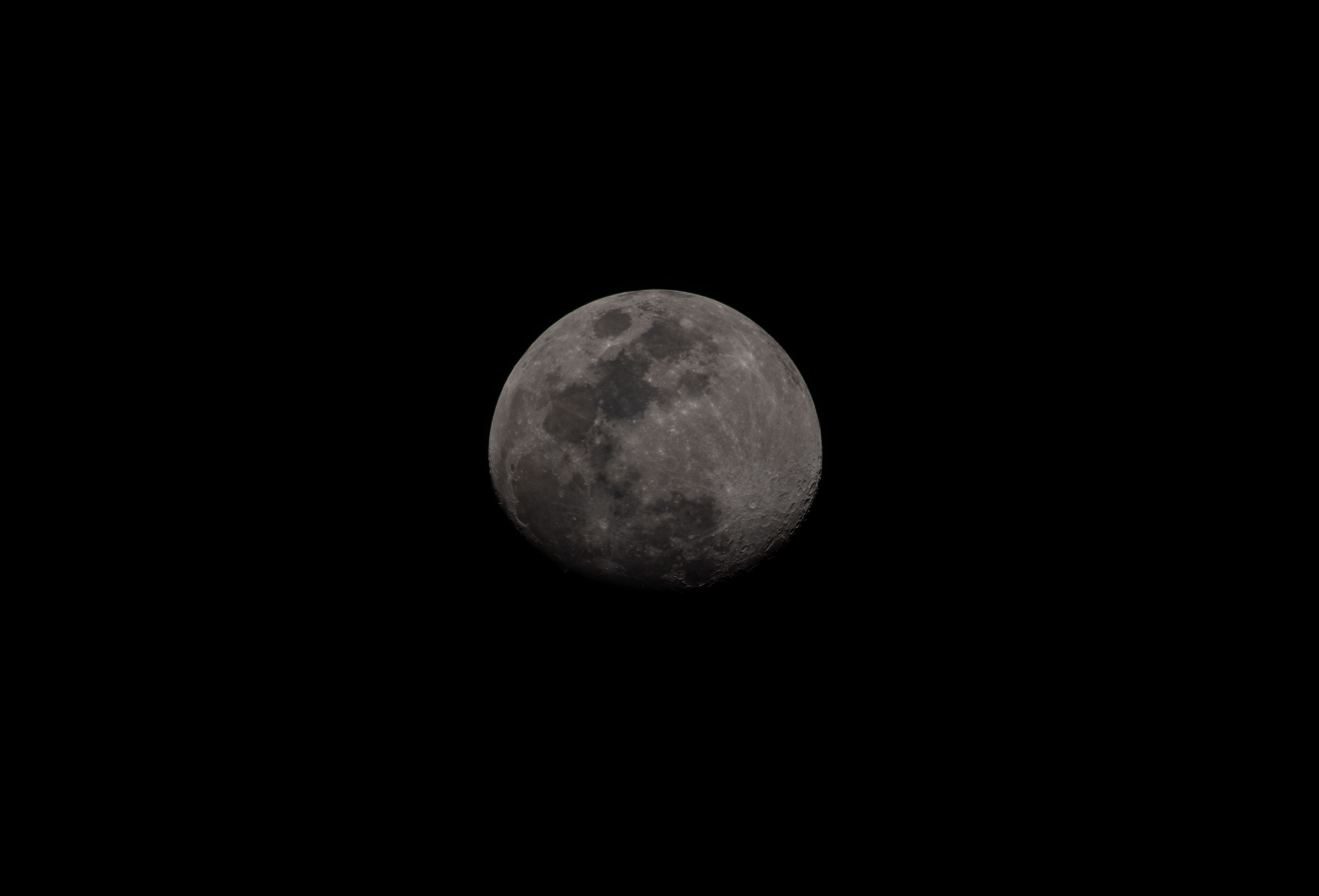 High Contrast Full Moon Against Dark Sky · Free Stock Photo