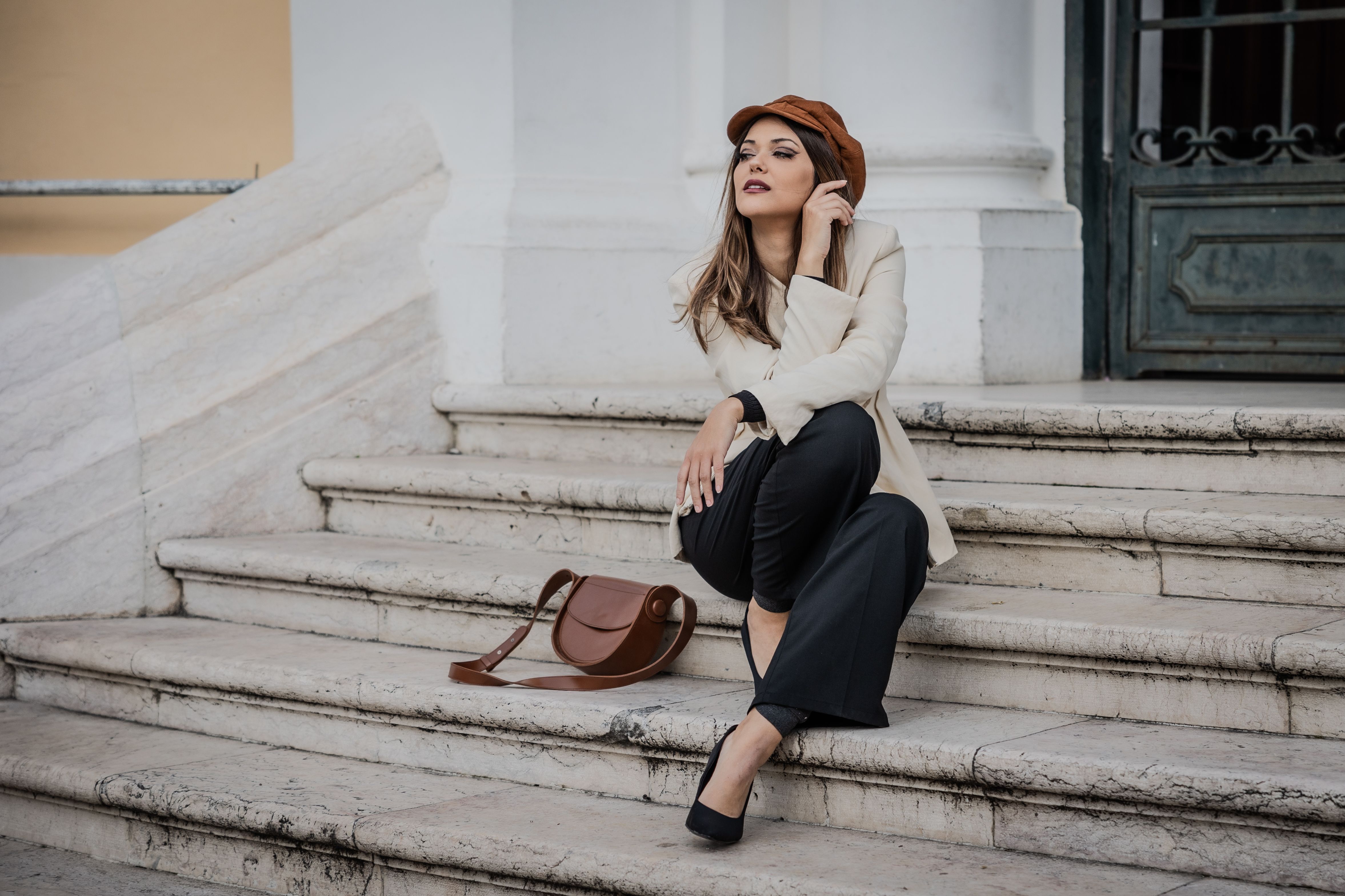 Woman Sitting on the Steps · Free Stock Photo