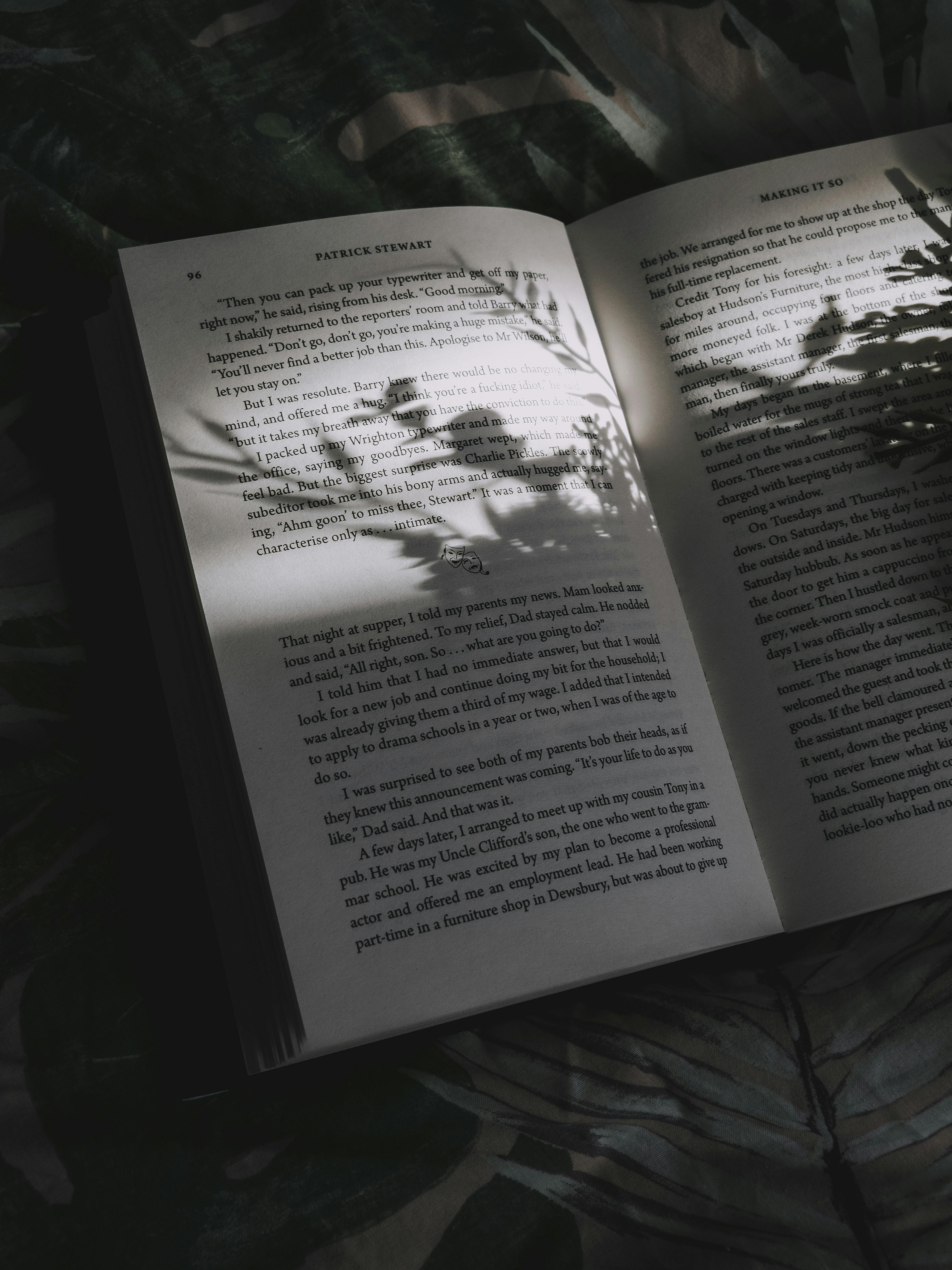 Open Book in Shadow · Free Stock Photo