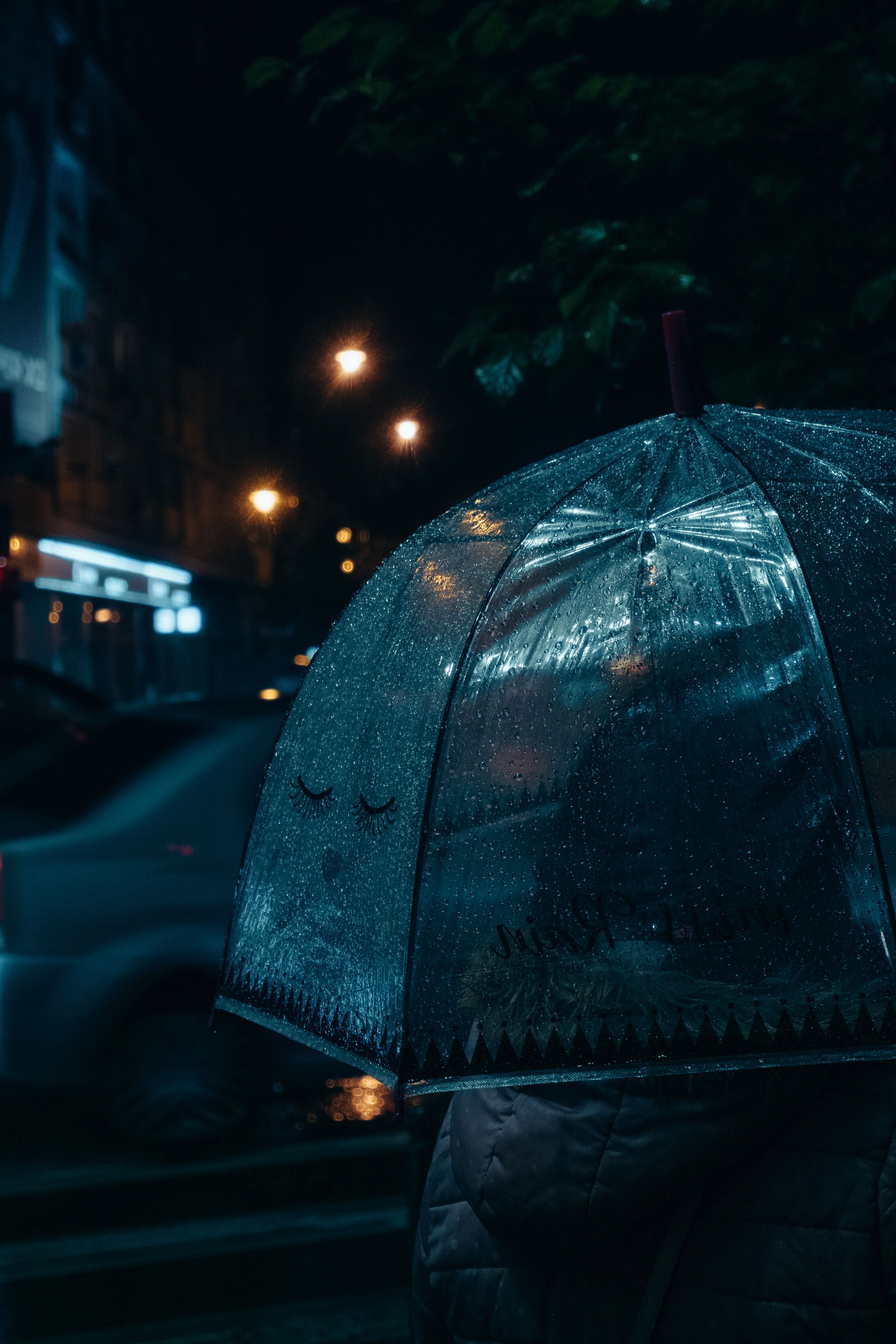 Person with Umbrella at Night · Free Stock Photo