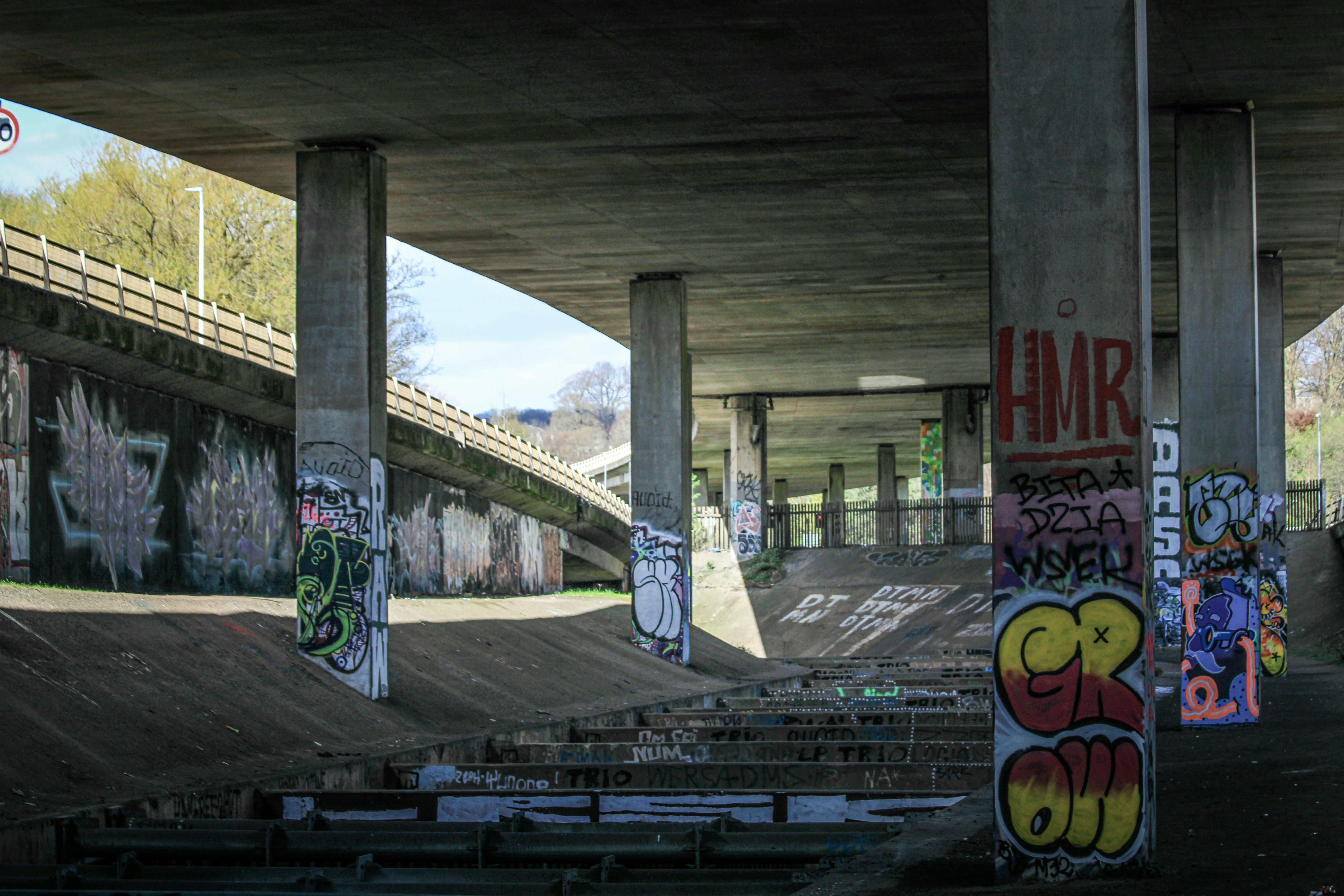 Graffiti under a Bridge · Free Stock Photo