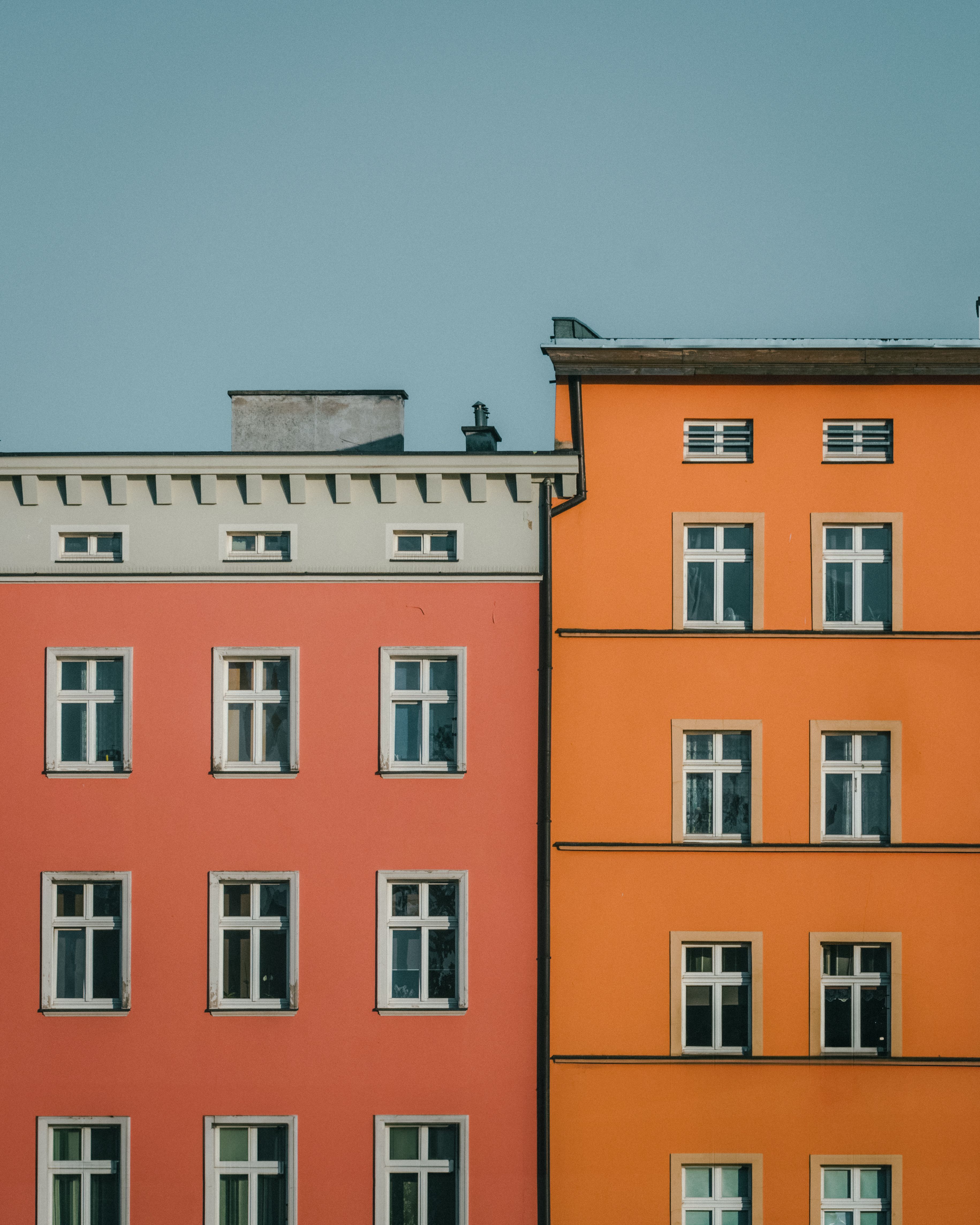Townhouses Facades in Eastern European City · Free Stock Photo