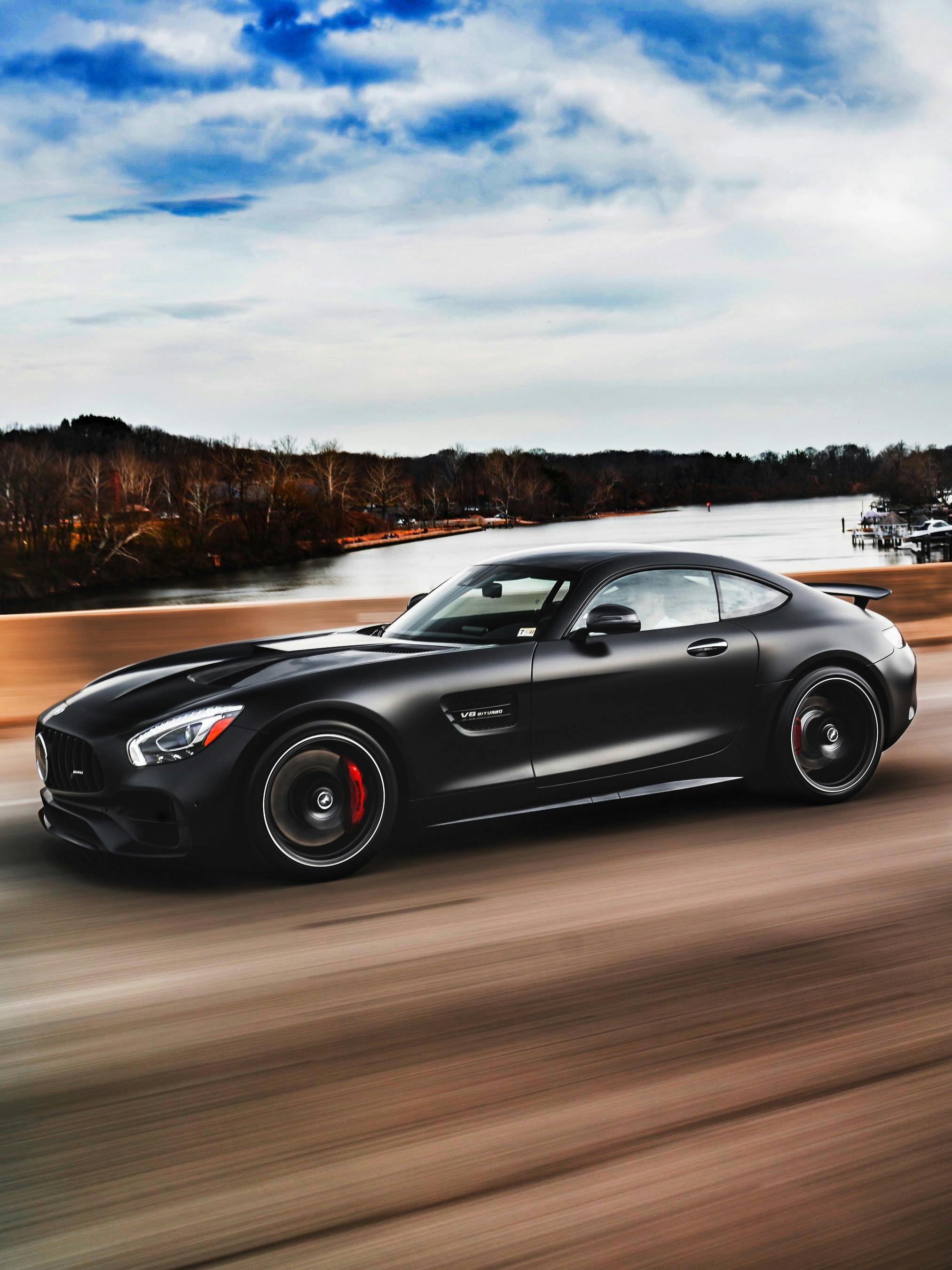 Black Mercedes AMG GT on Road · Free Stock Photo