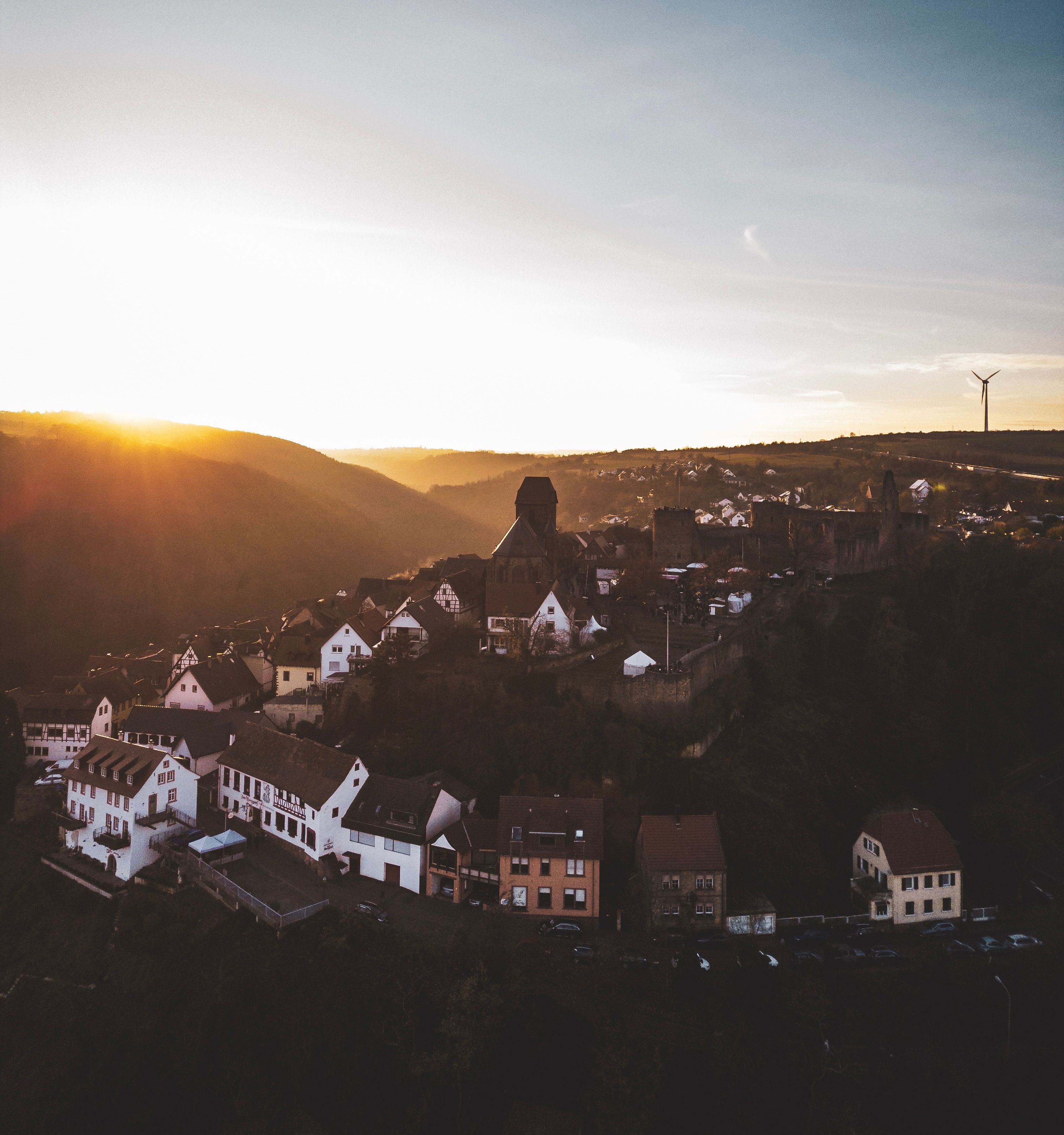 Sunset Sunlight over Town · Free Stock Photo
