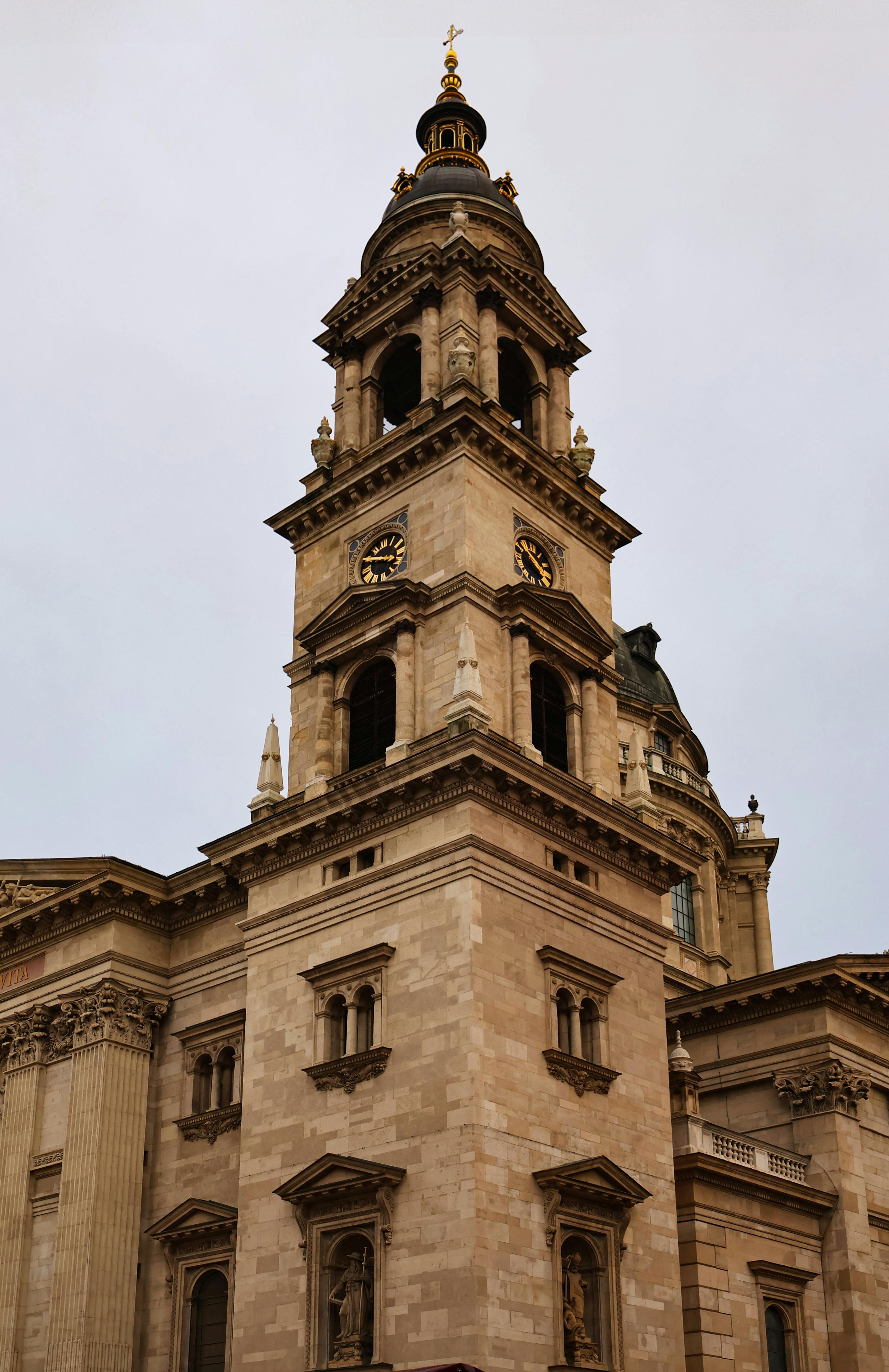 Clock Tower of St. Stephens Basilica · Free Stock Photo