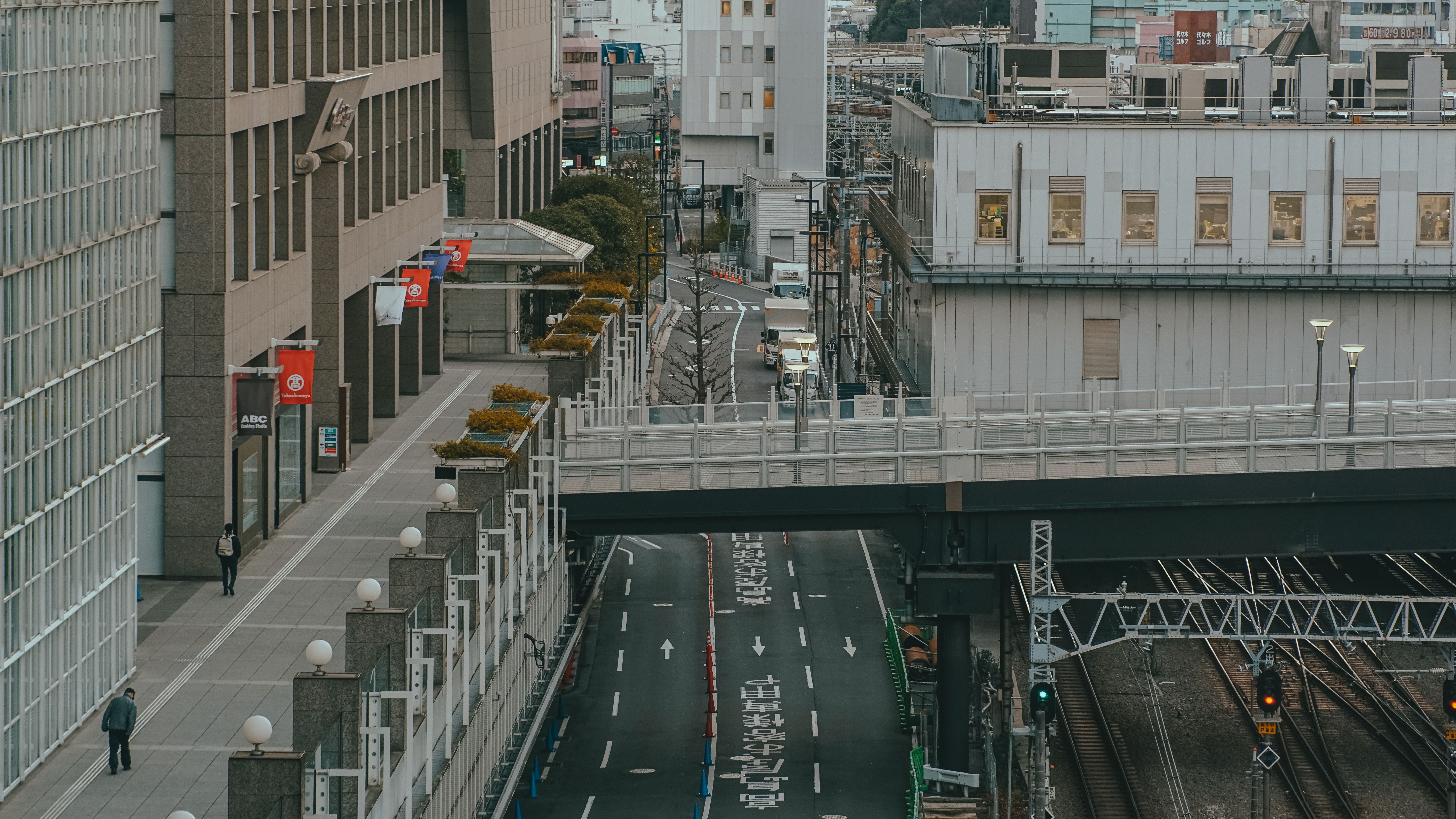 Footbridge over Street in City · Free Stock Photo