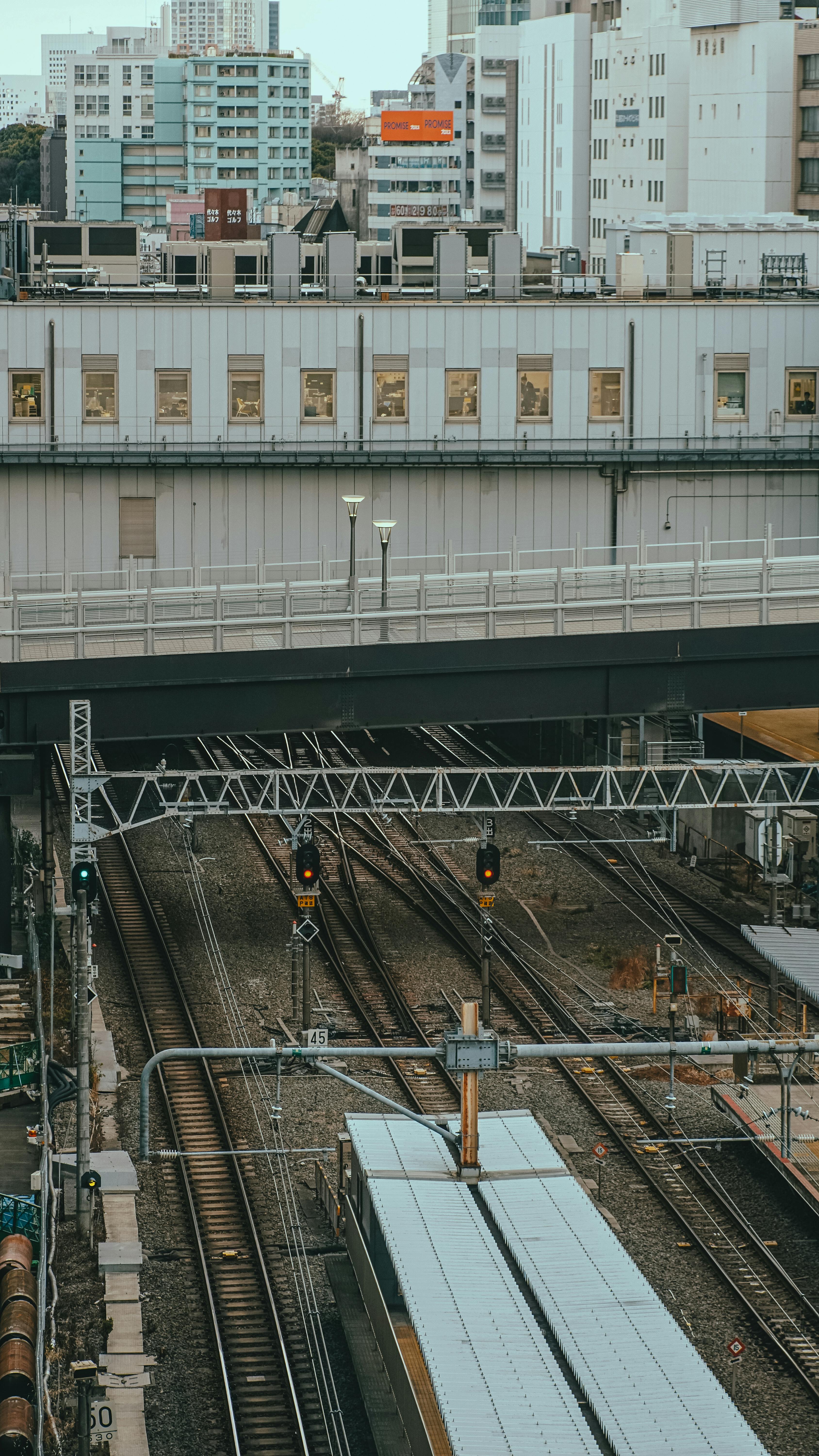 Aerial View of a Train Station in City · Free Stock Photo