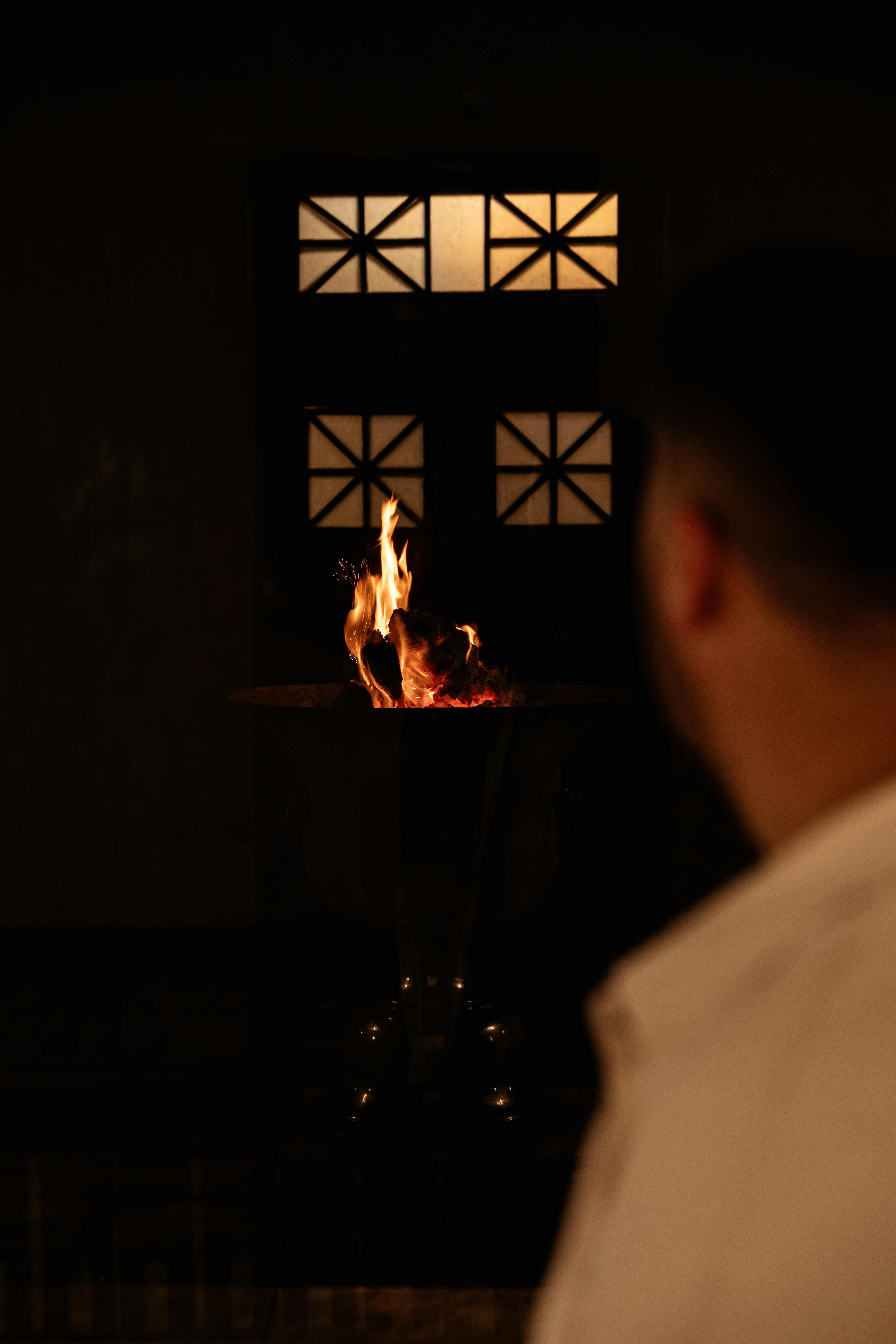 Man Look at Fire · Free Stock Photo