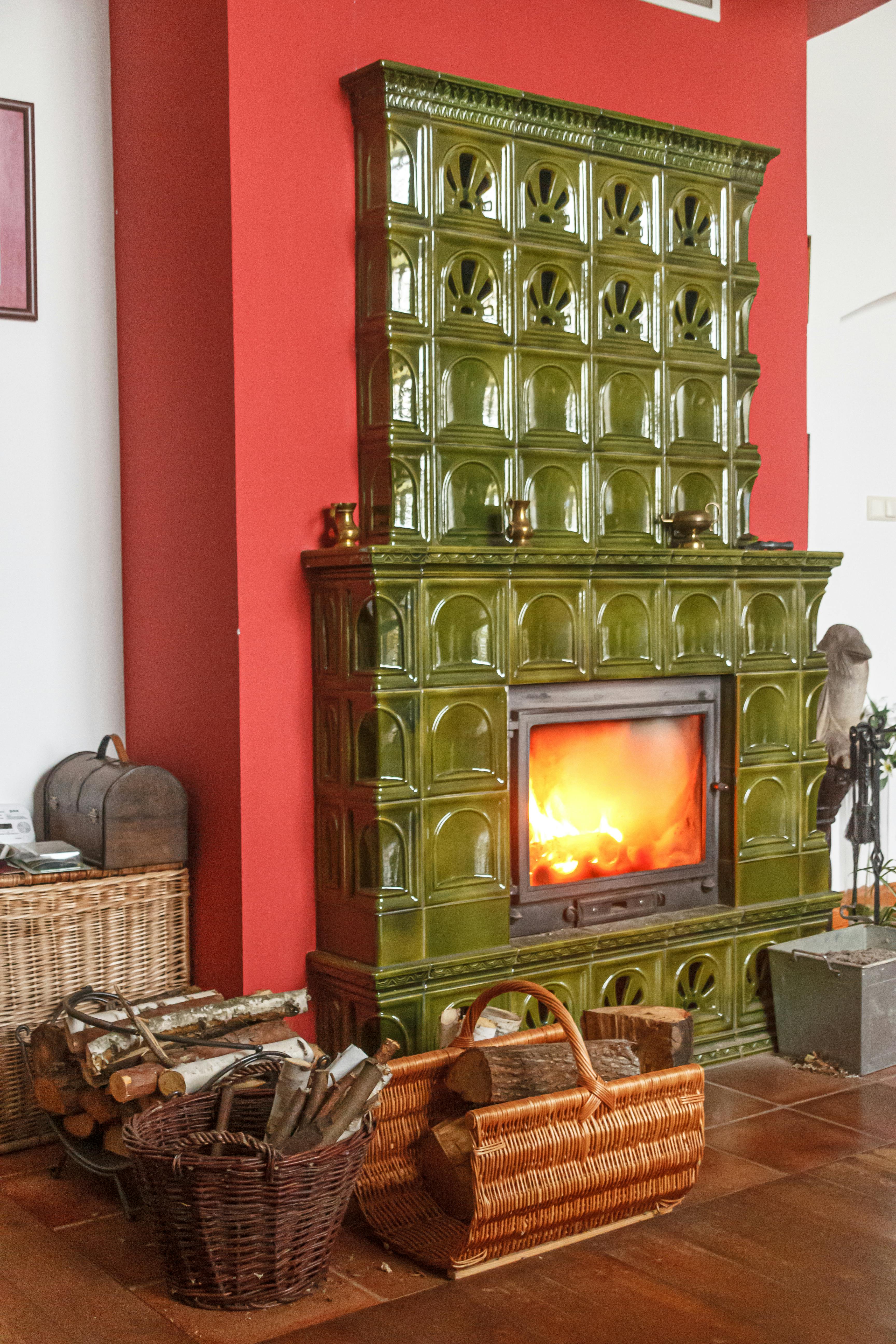 Old-fashioned Tiles Fireplace · Free Stock Photo