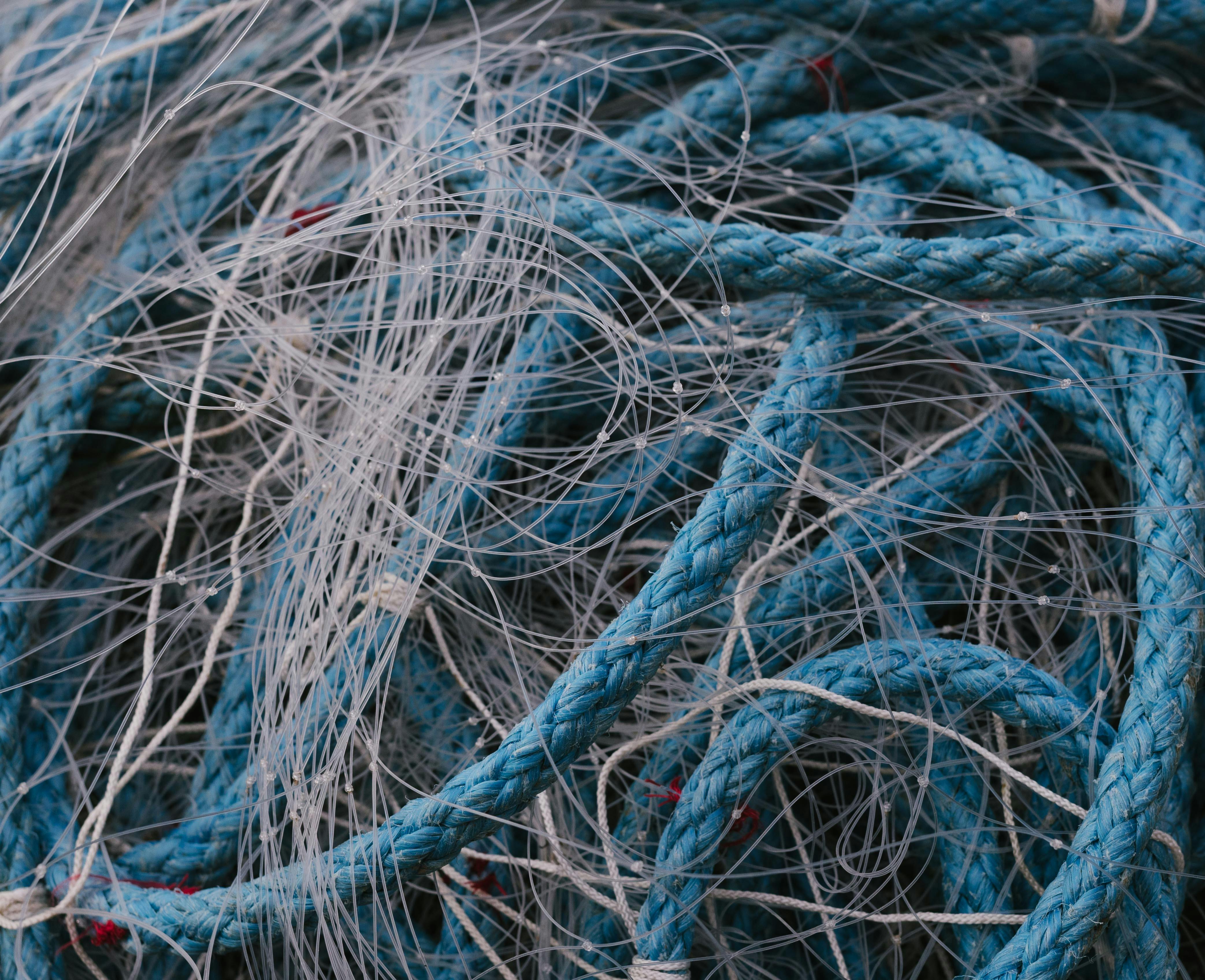 Blue Tangled Rope and Fishing Nets · Free Stock Photo