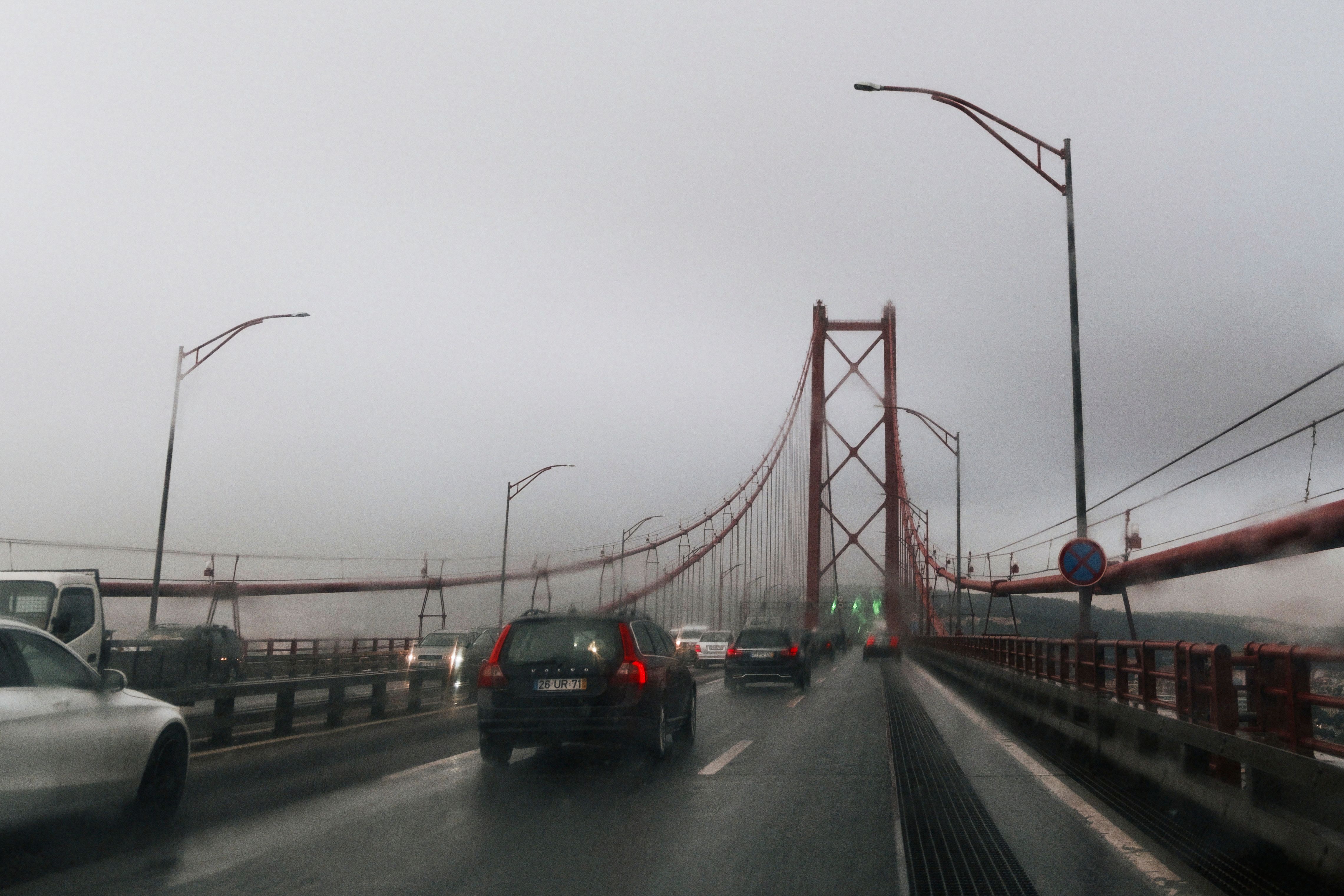 Cars on Bridge in Rain · Free Stock Photo