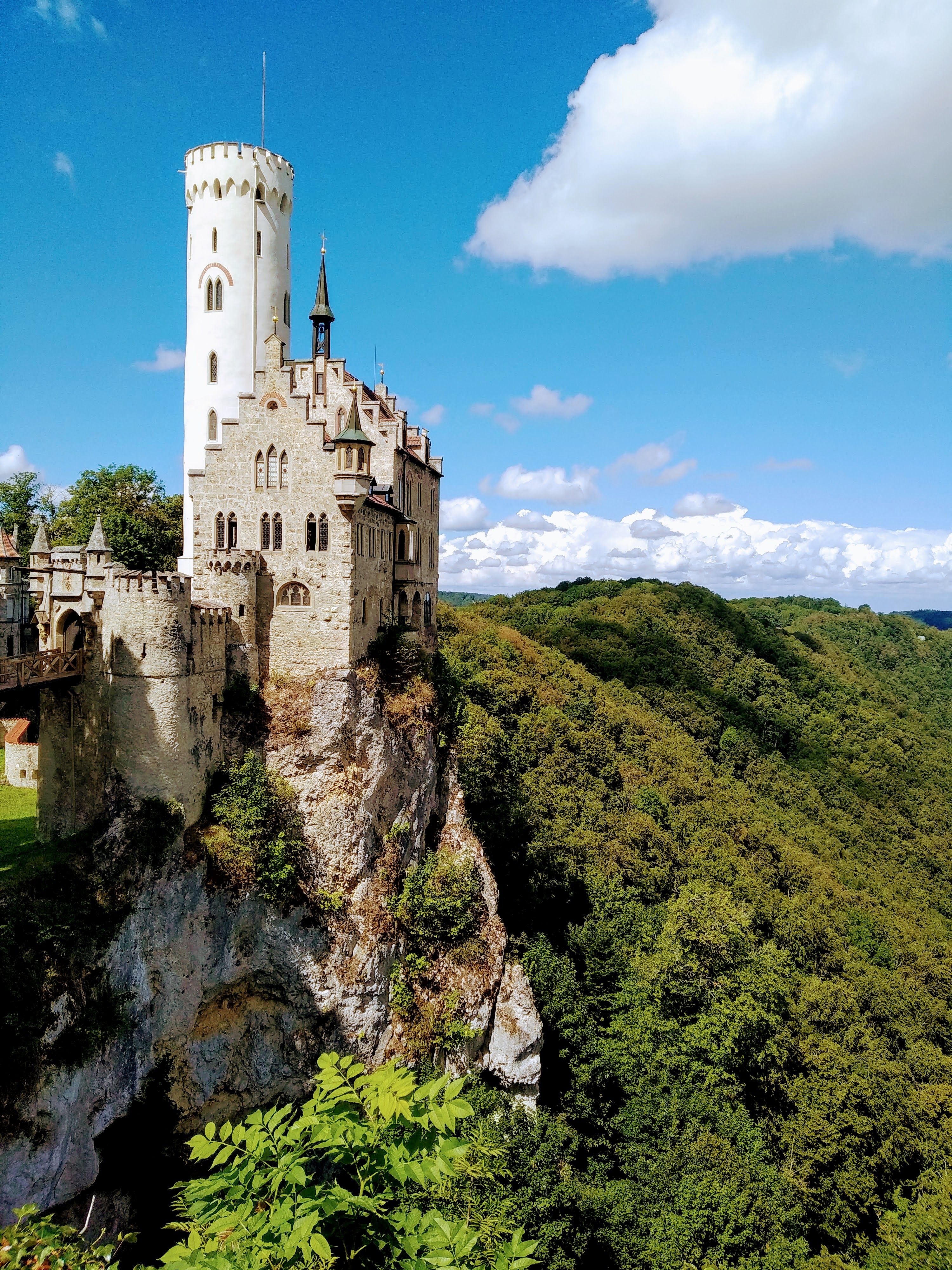Majestic Lichtenstein Castle on Rocky Cliff · Free Stock Photo