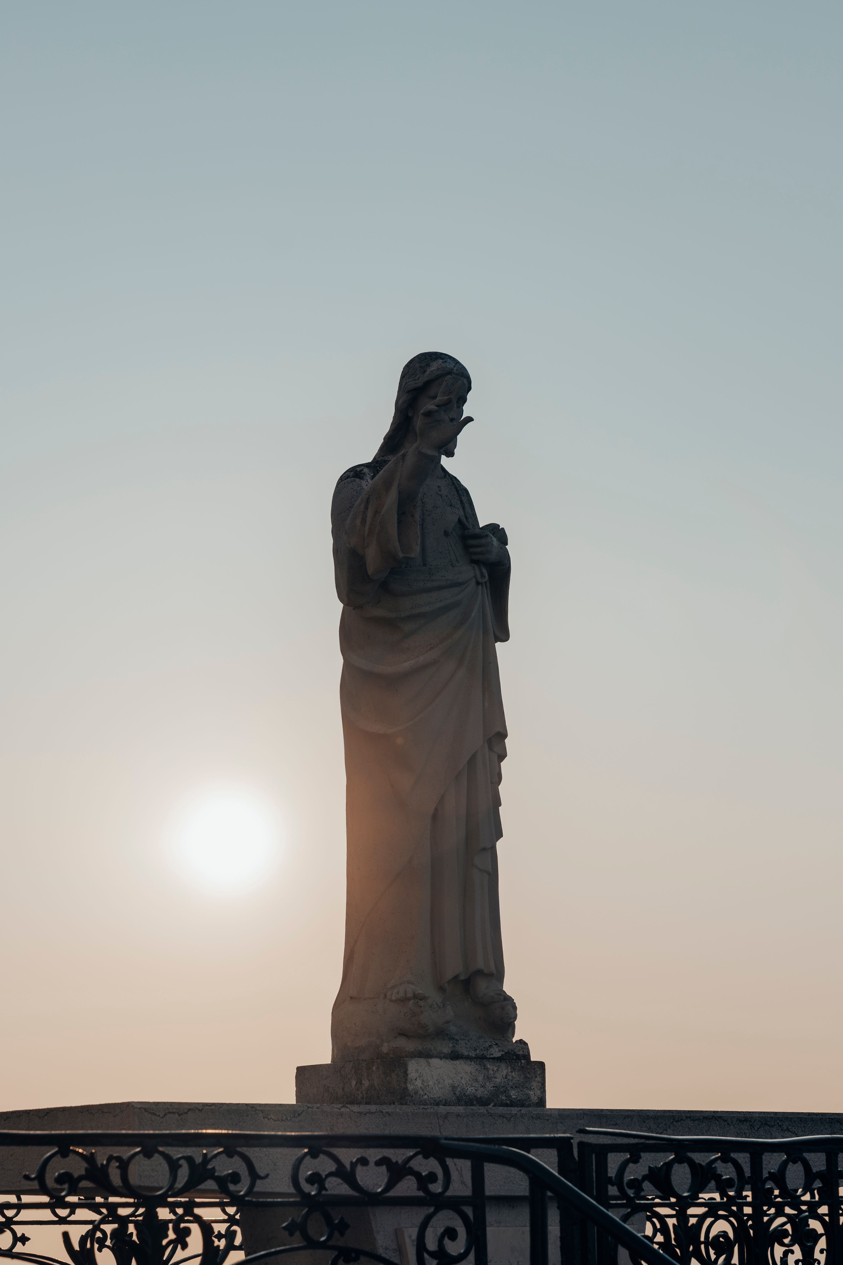 Jesus Statue During Sunset · Free Stock Photo