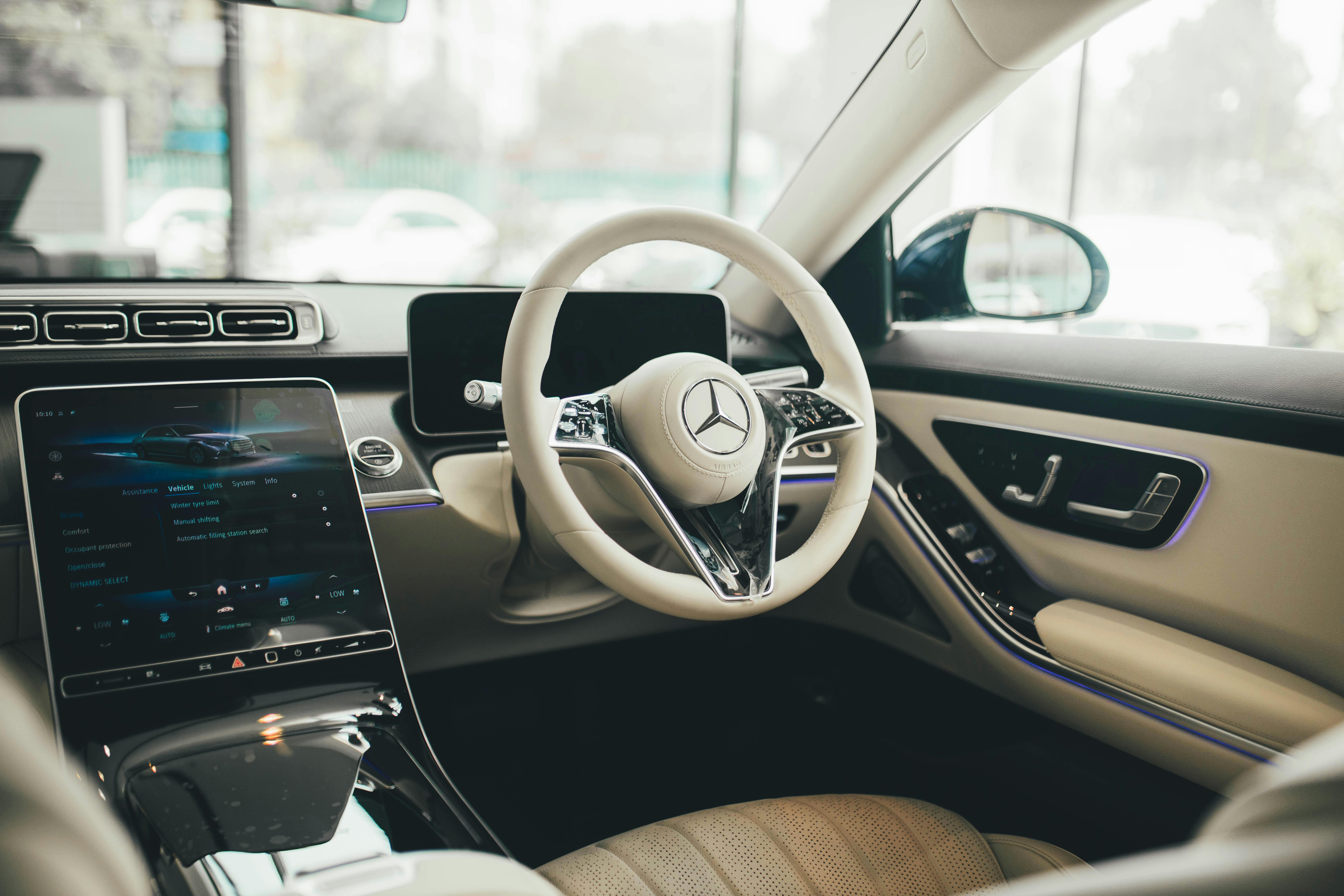 Interior View of a Mercedes · Free Stock Photo