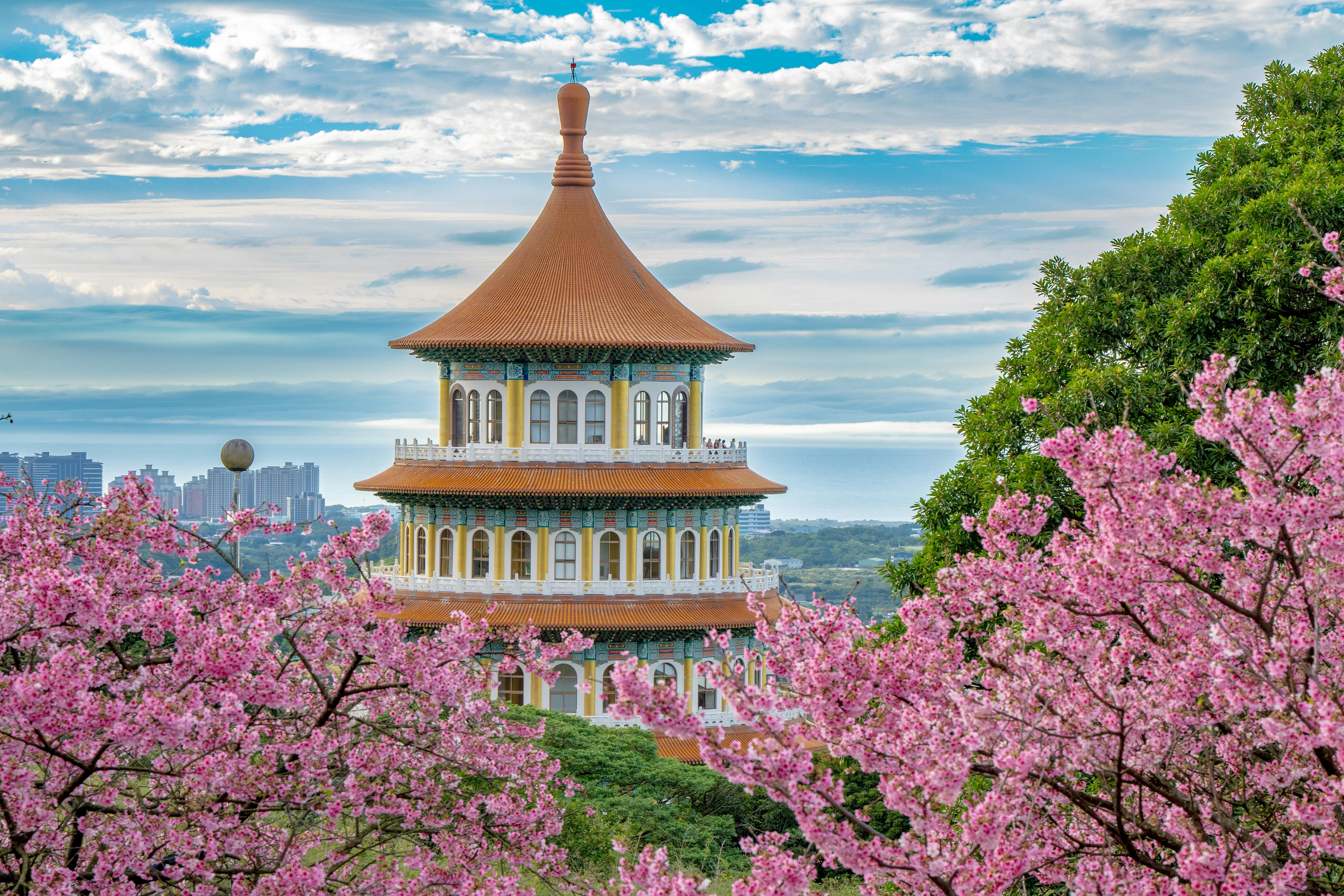 Cherry Trees around Wuji Tianyuan Temple in Taipei · Free Stock Photo