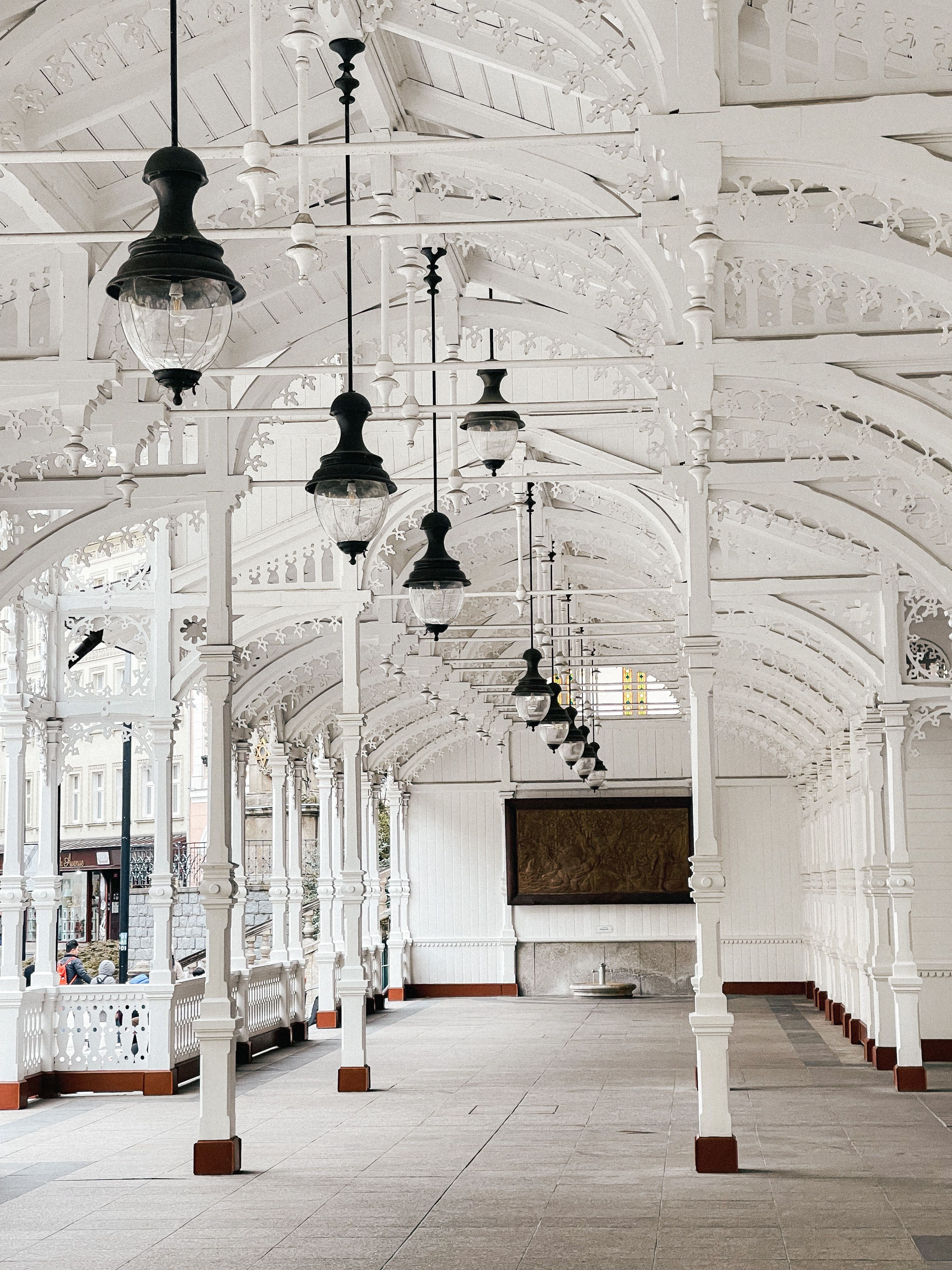 Interior of the Market Colonnade in Karlovy Vary, Czech Republic · meta ...