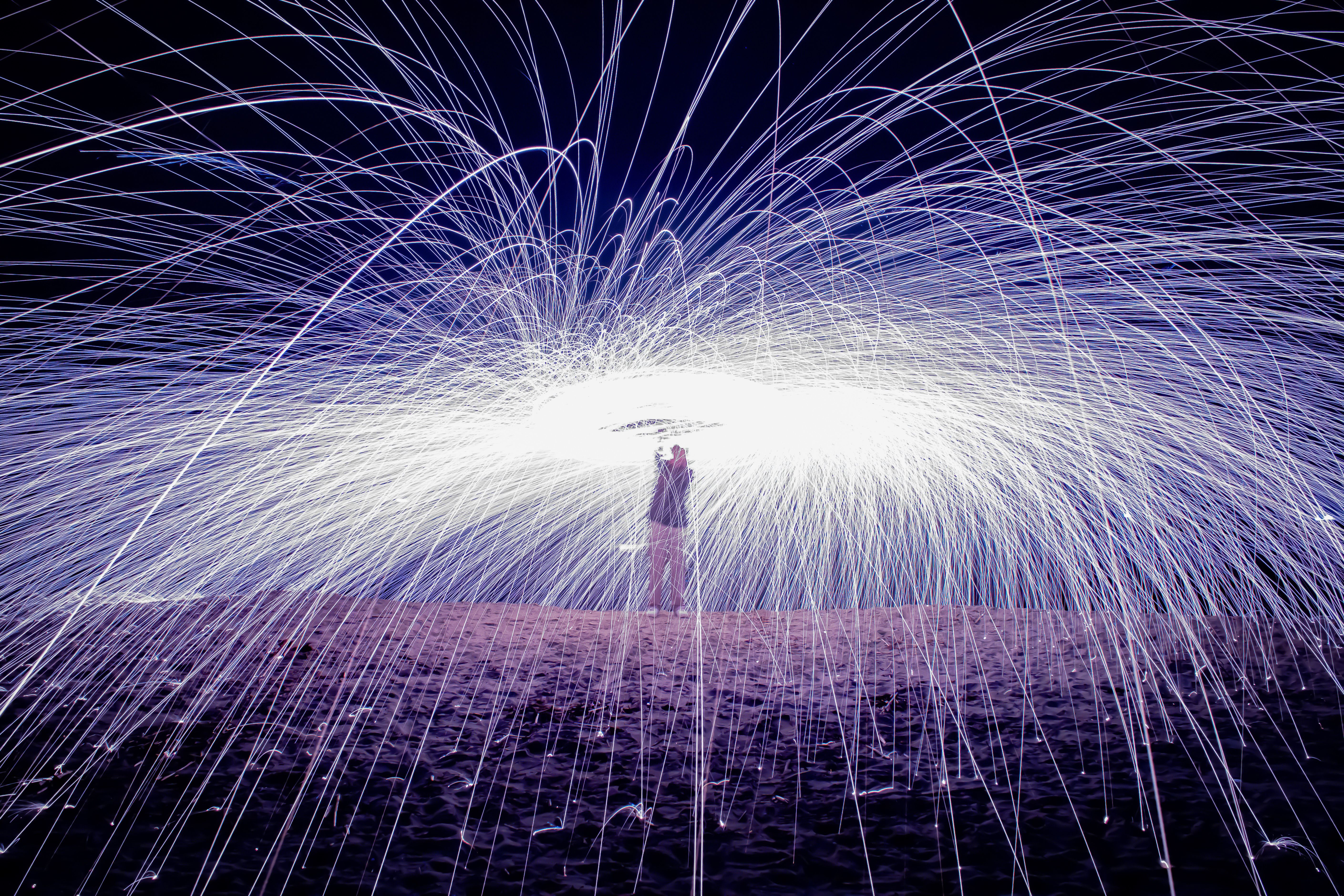 Steel Wool Long Exposure · Free Stock Photo