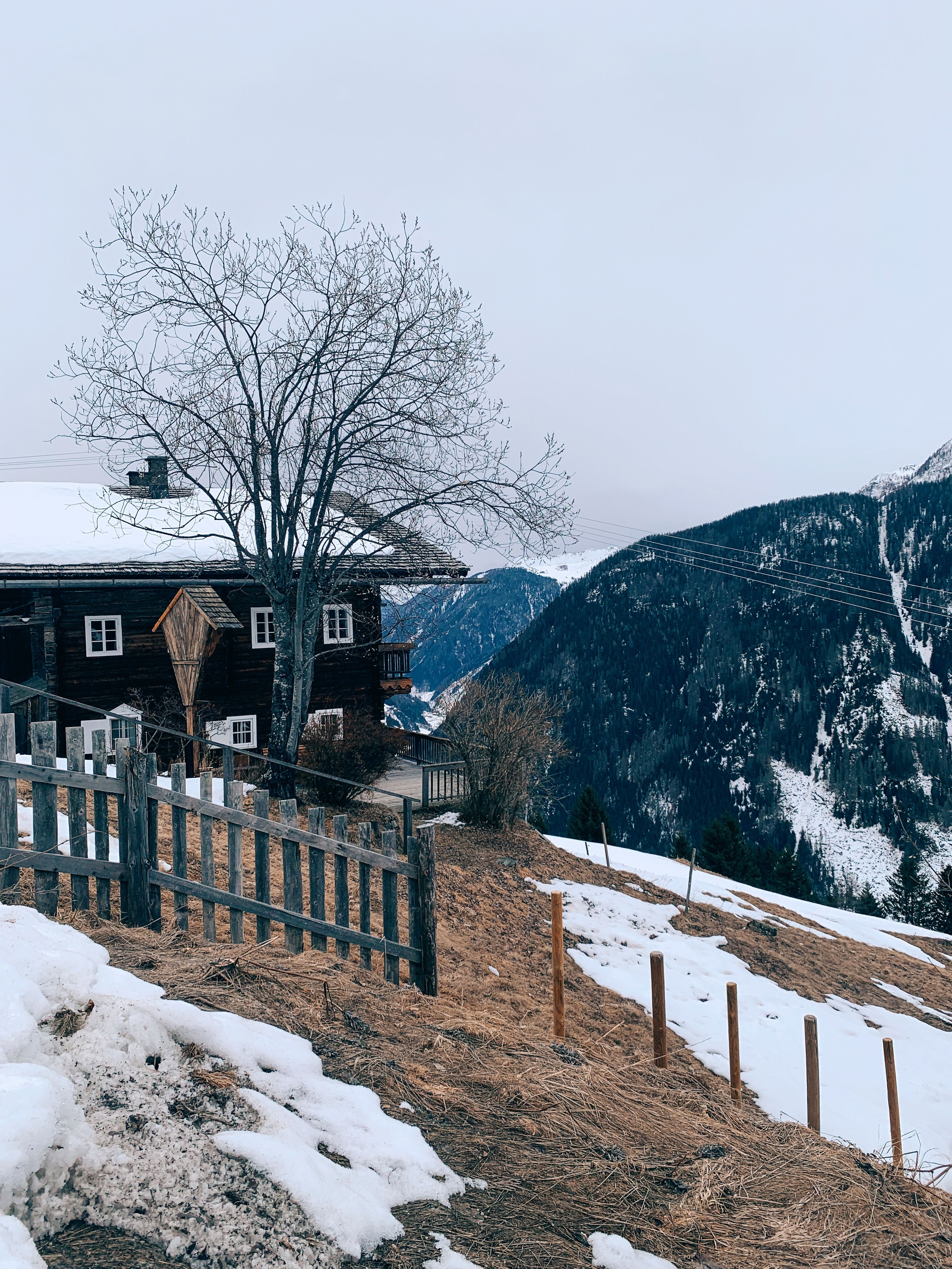 Assorted-color Wooden House on Mountain · Free Stock Photo