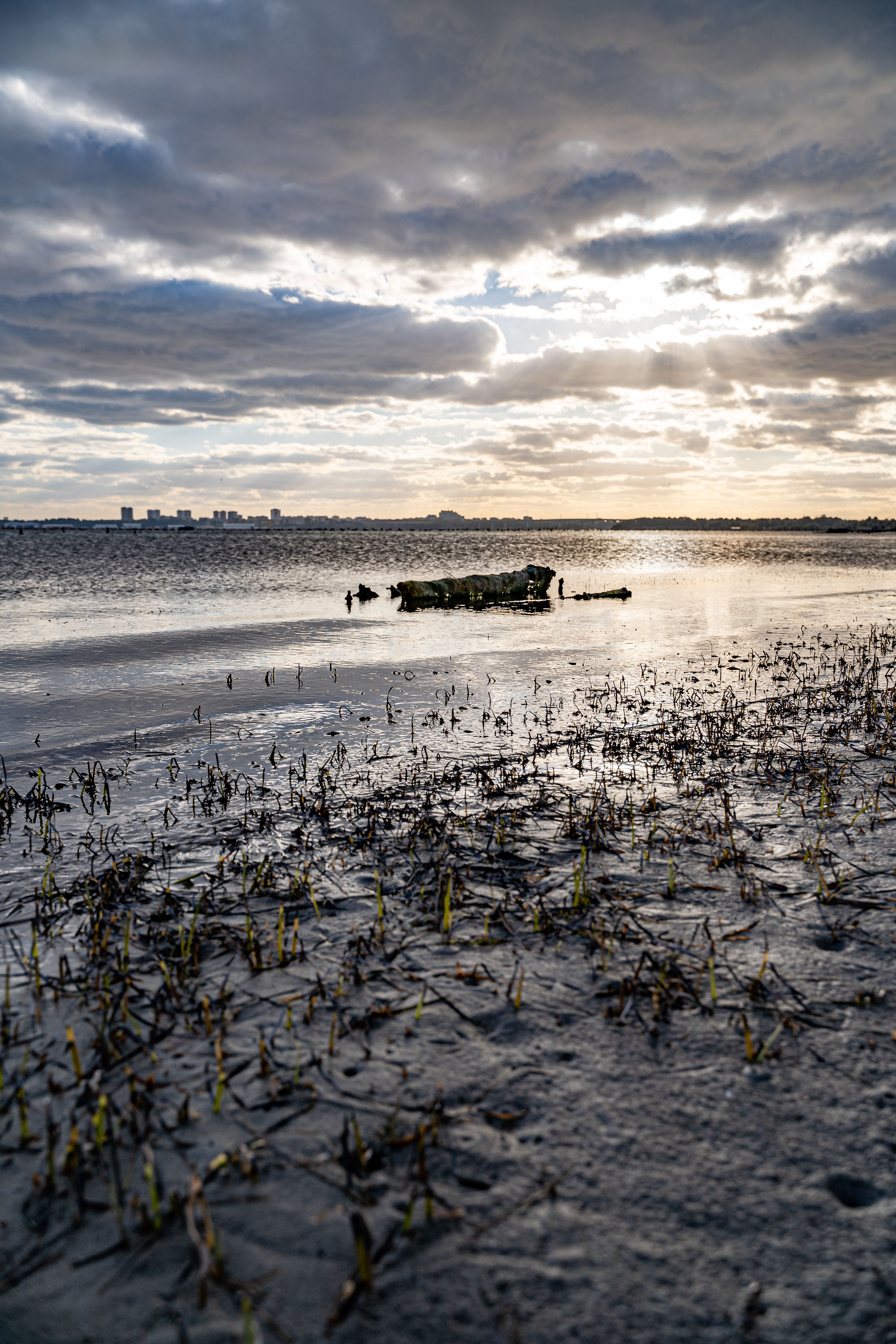 Sunken Boat on Lake at Sunset · Free Stock Photo