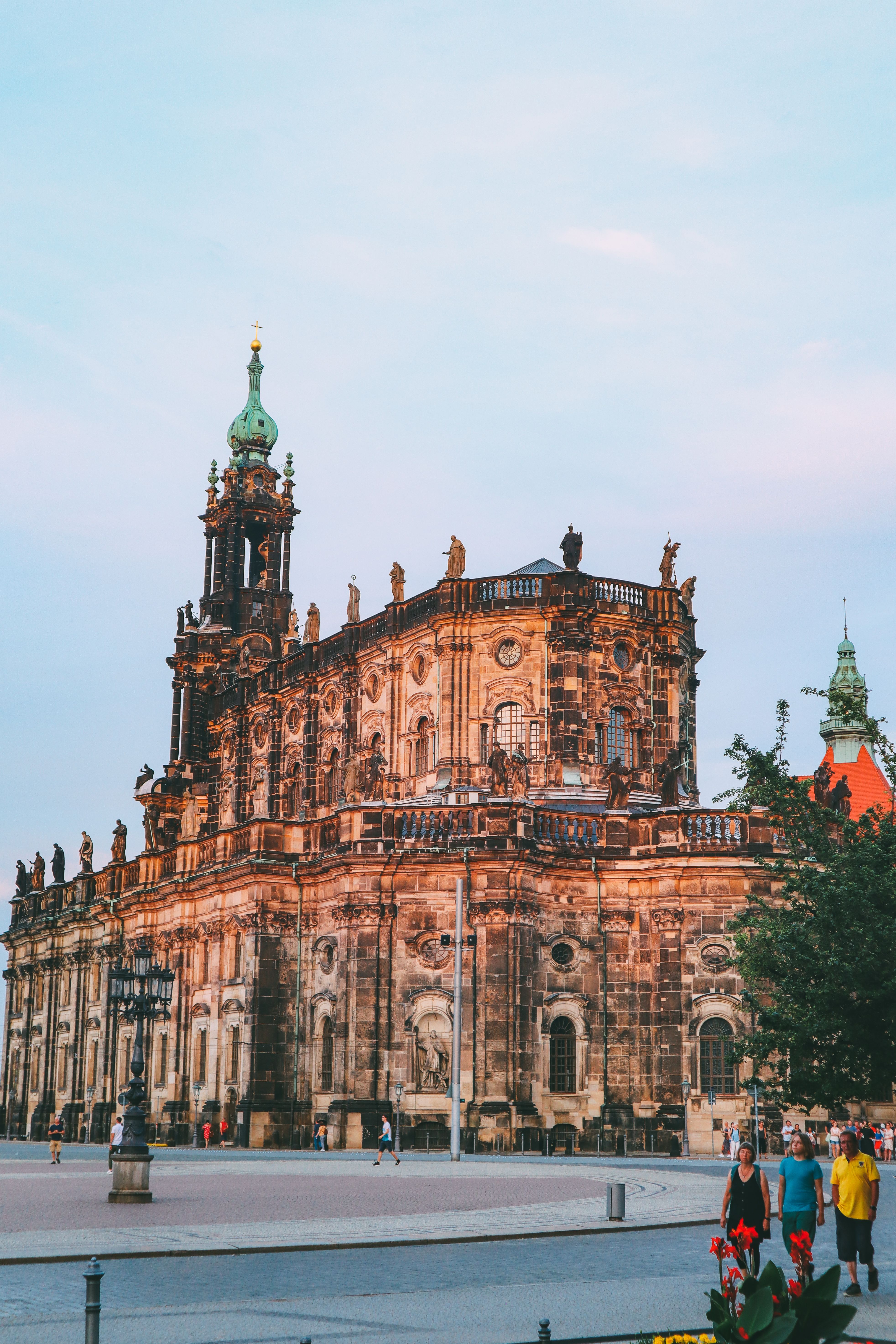 Black and White Photography of People in front of the Dresden Cathedral ...
