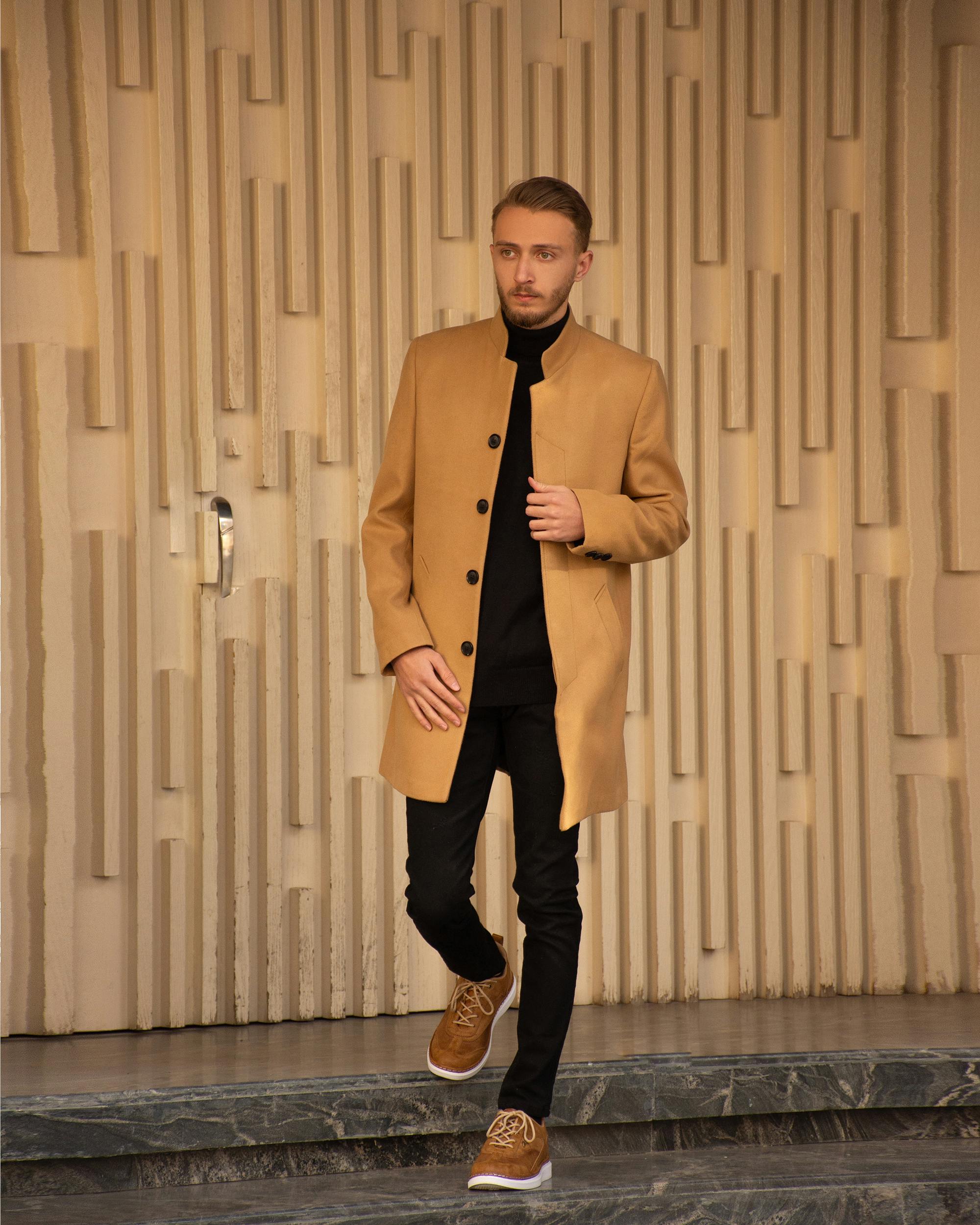 Male Model Wearing a Brown Coat · Free Stock Photo