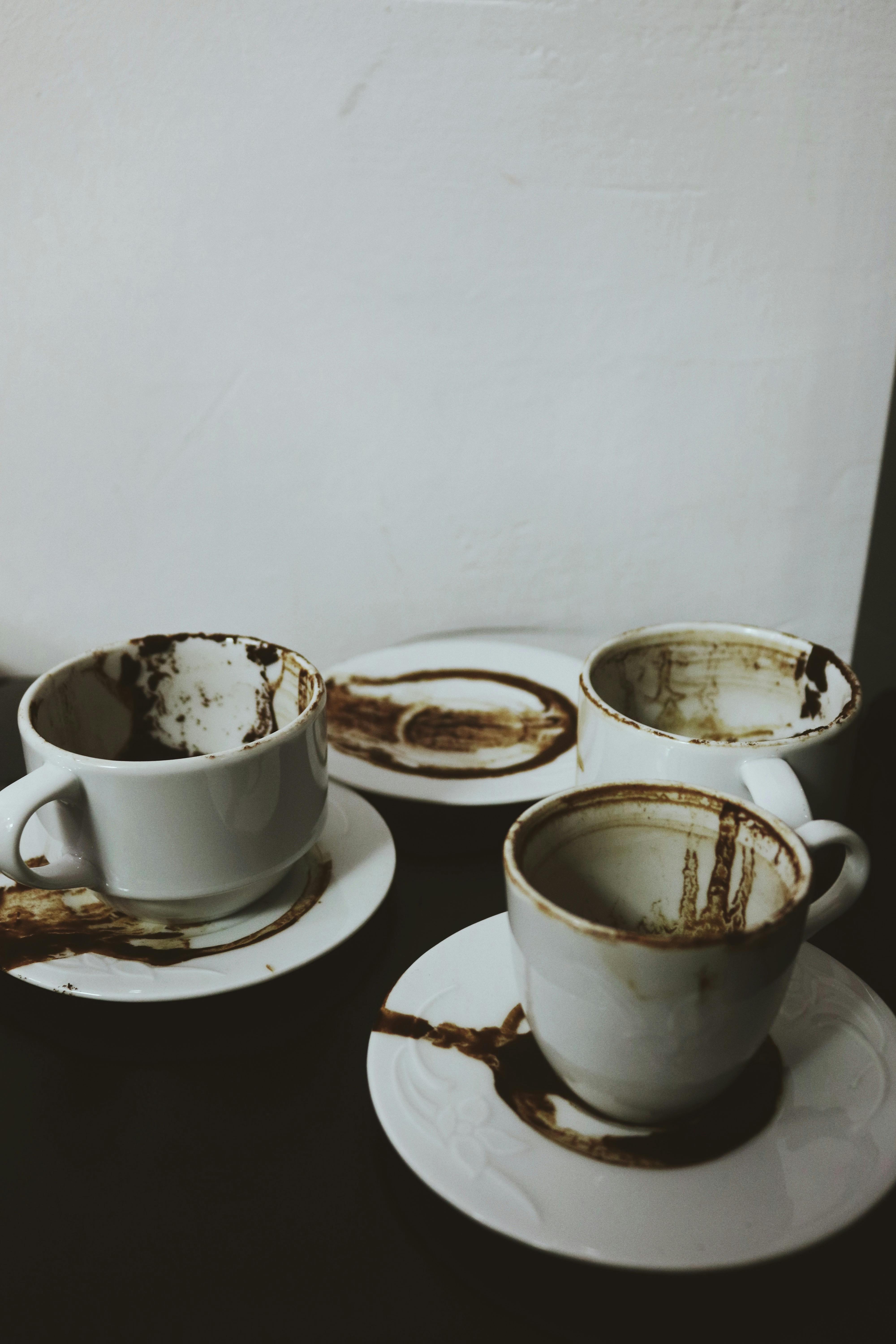 Dirty Porcelain Cups · Free Stock Photo