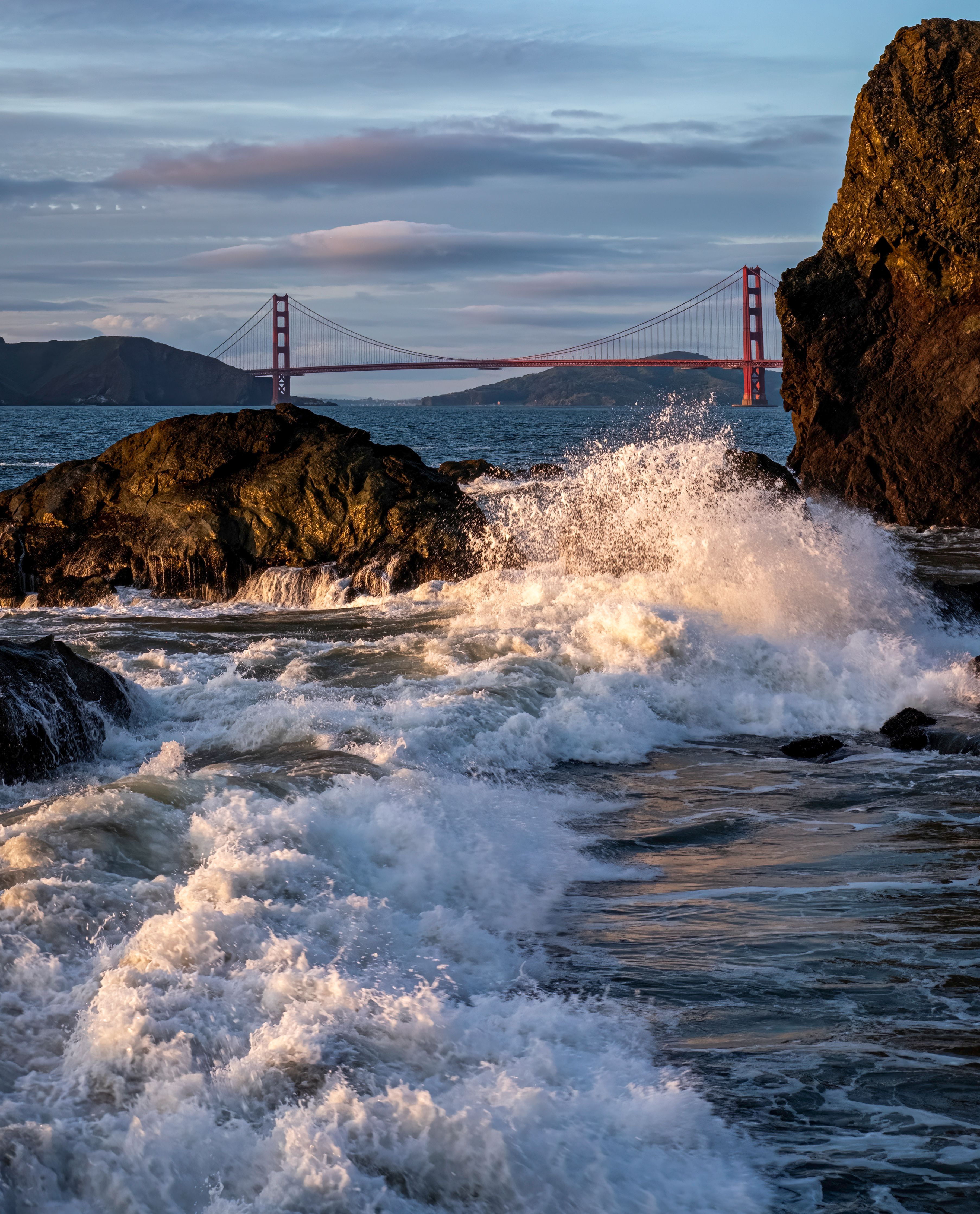 View of Waves Washing Up the Shore of the San Francisco Bay and the ...