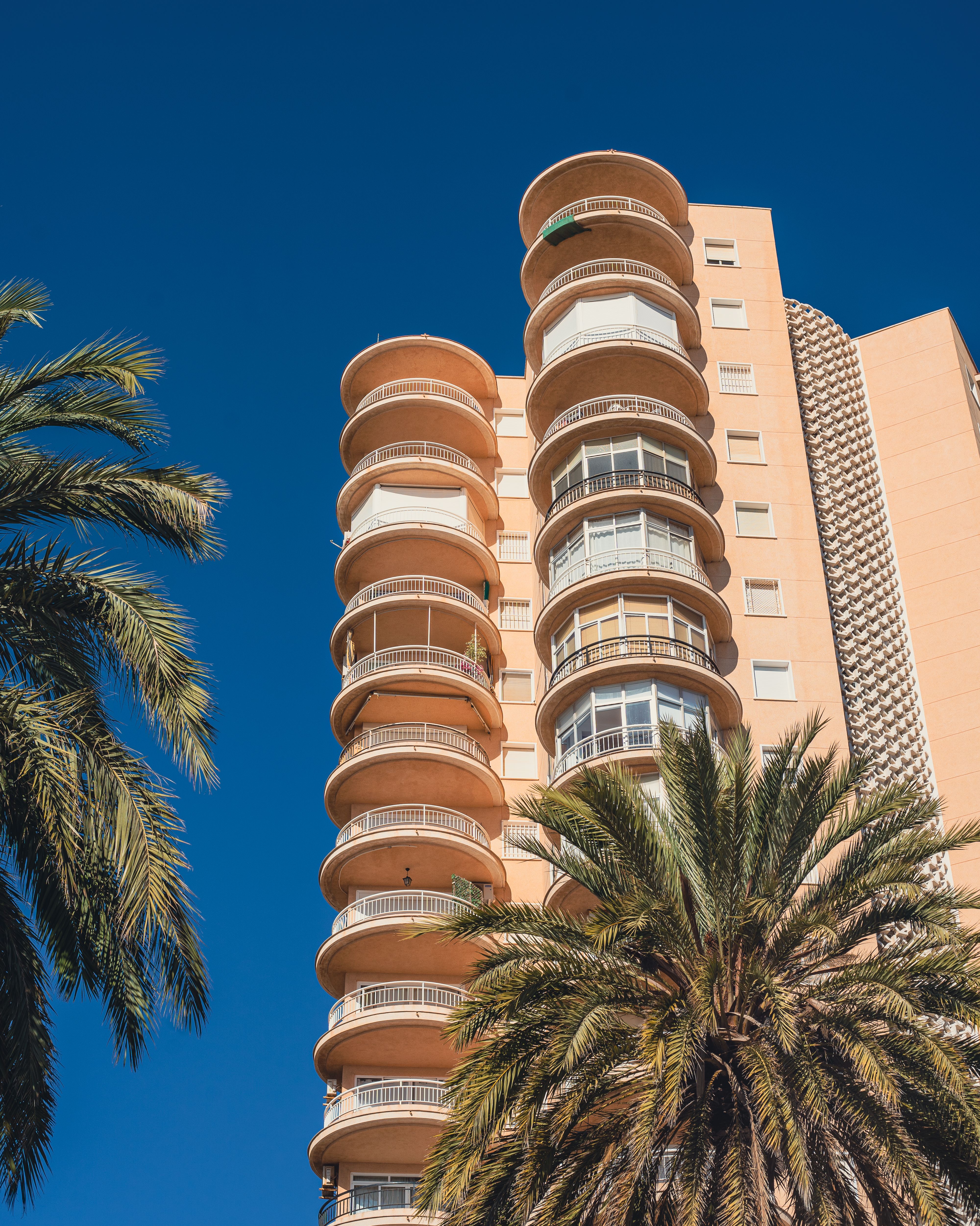 Palm Tree and Residential Building behind · Free Stock Photo