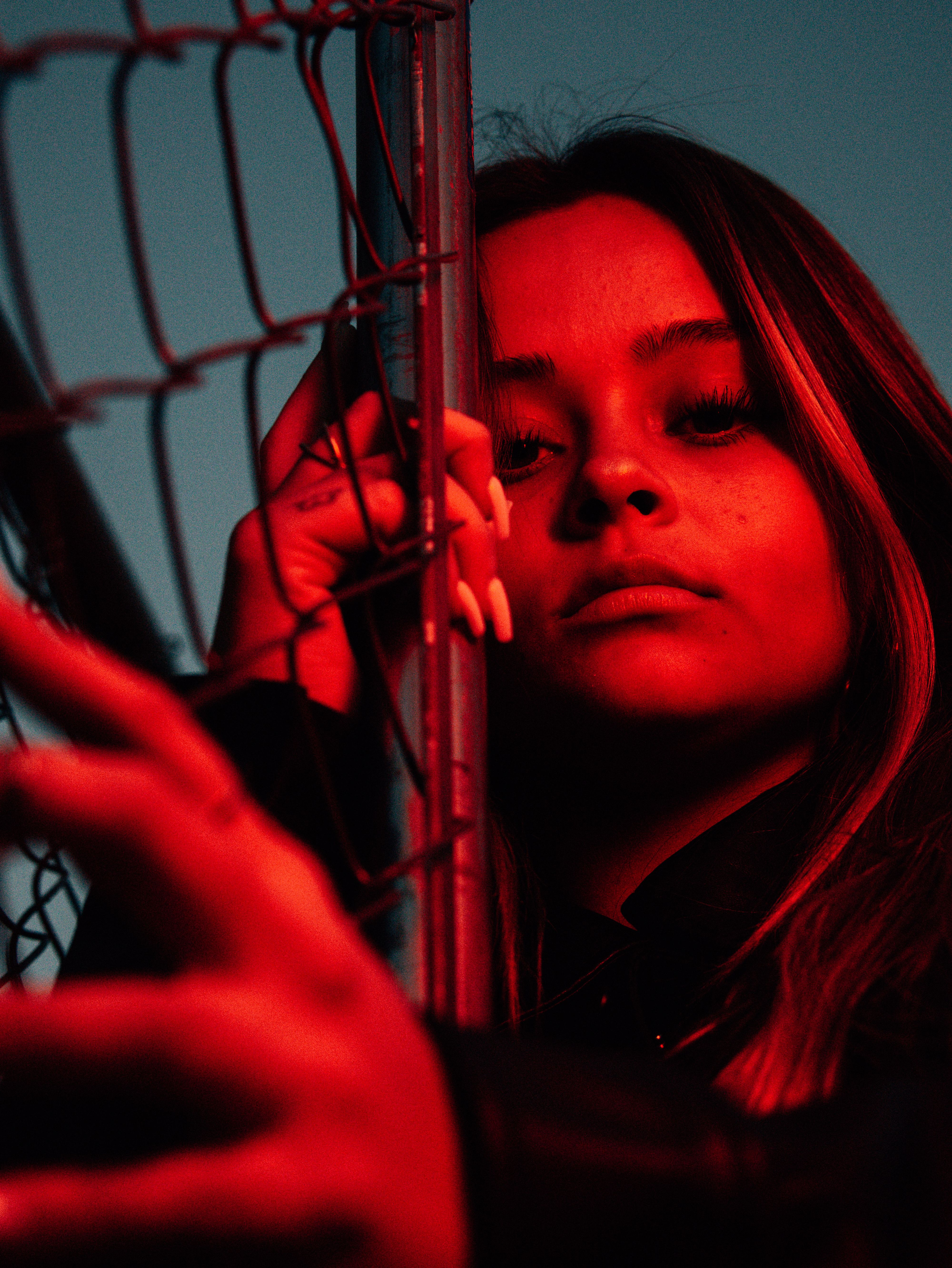 Woman in Red lighting · Free Stock Photo