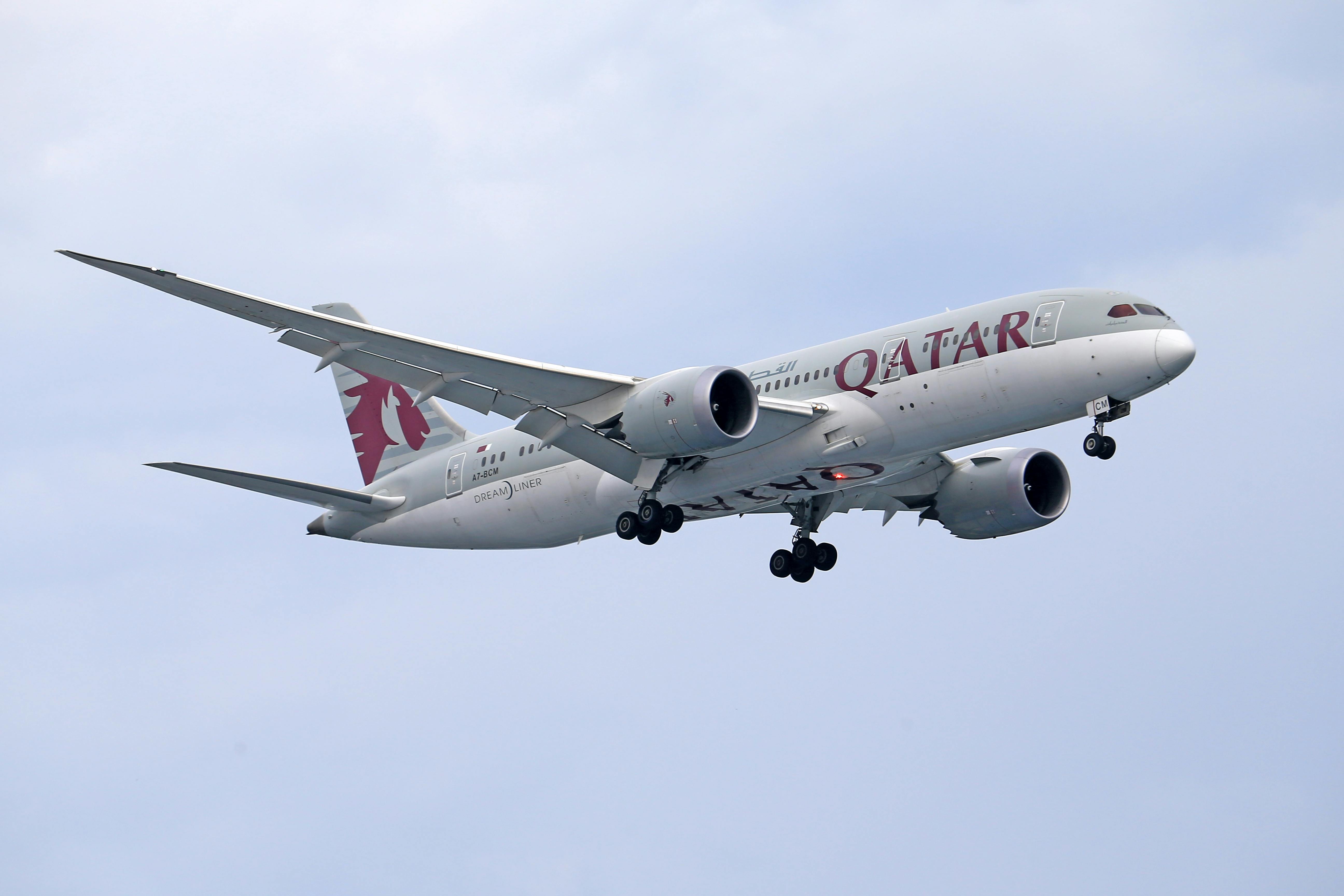 Qatar Airways Airplane Flying · Free Stock Photo