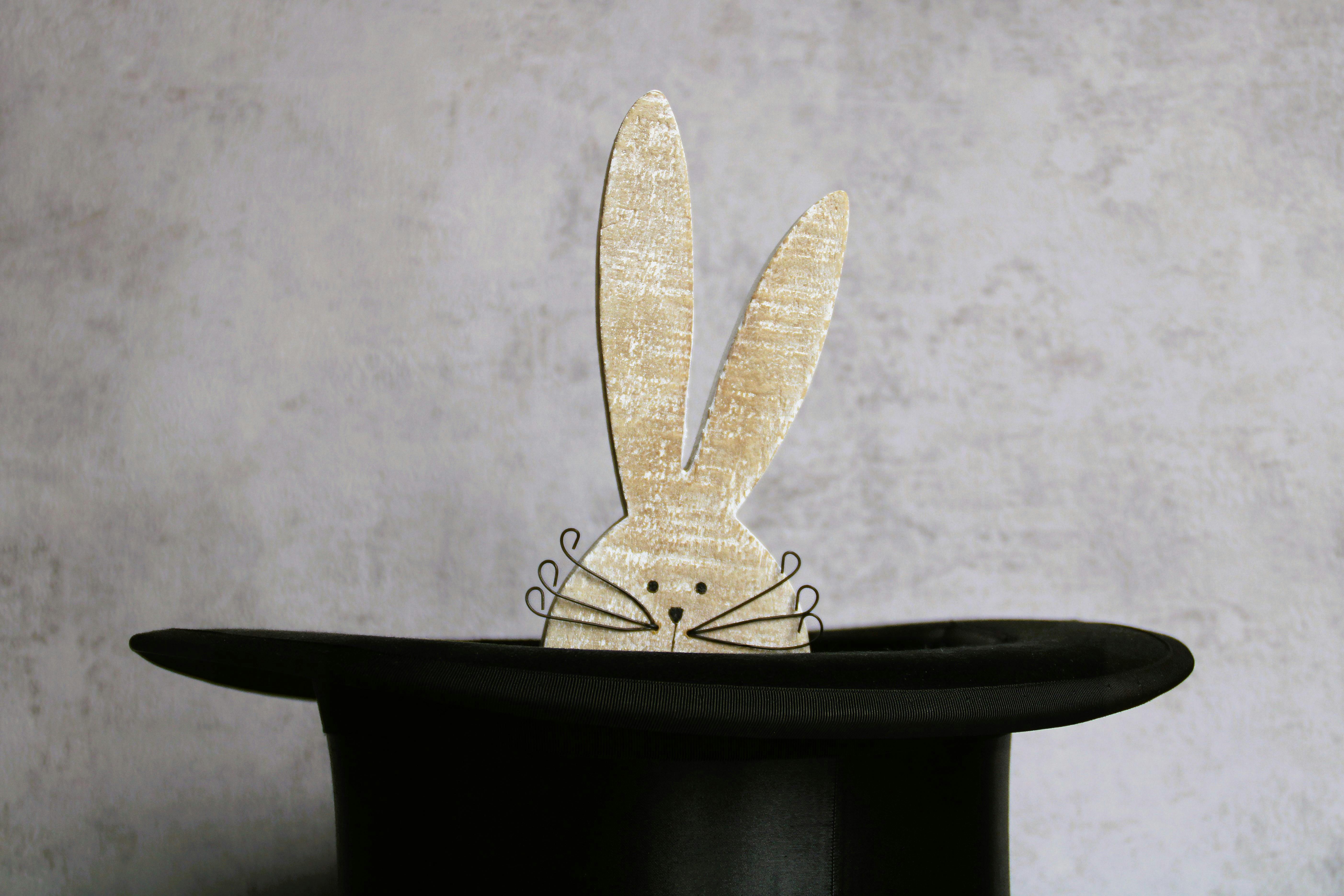 Cardboard Rabbit in Hat · Free Stock Photo