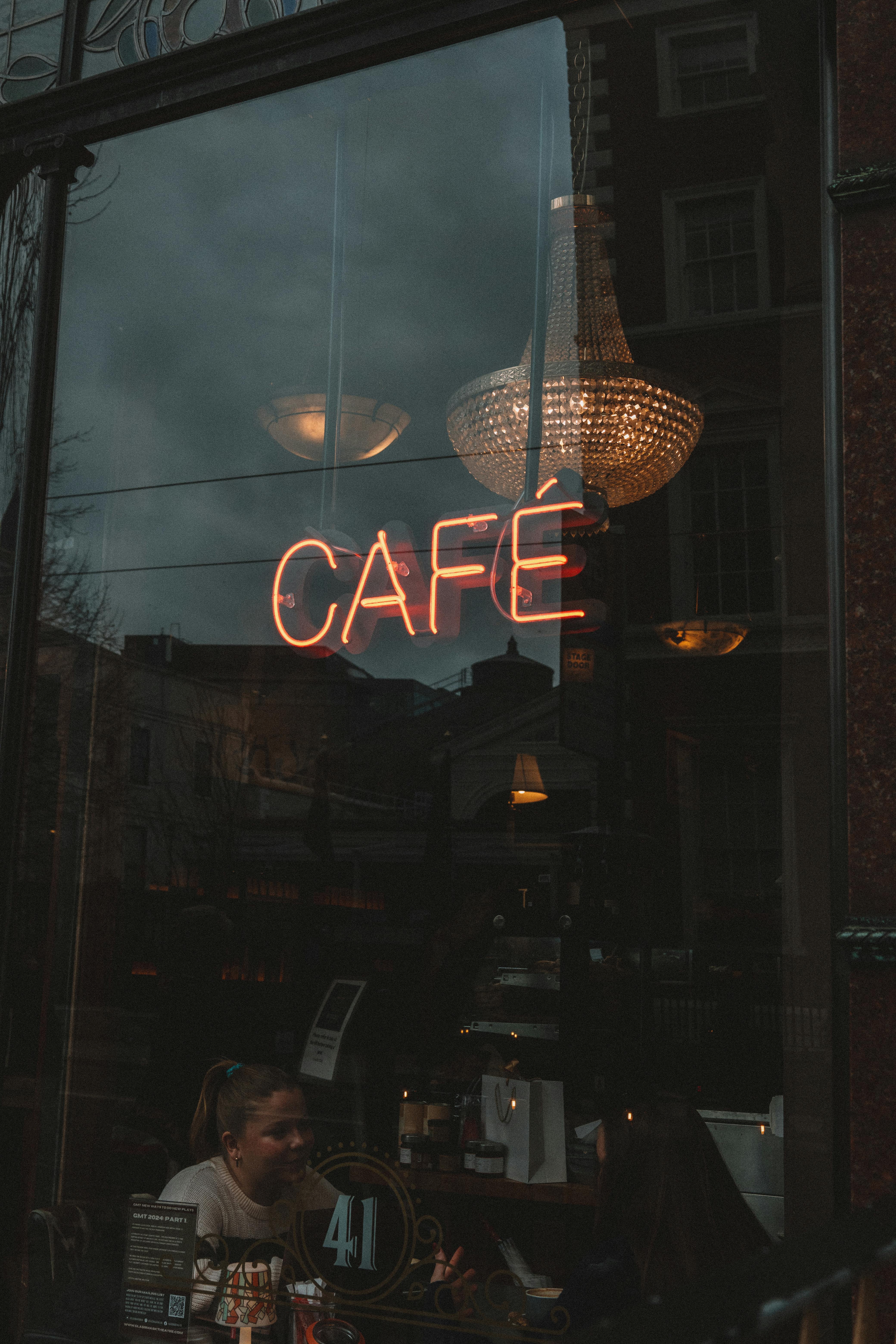Cafe Text on Cafe Window · Free Stock Photo