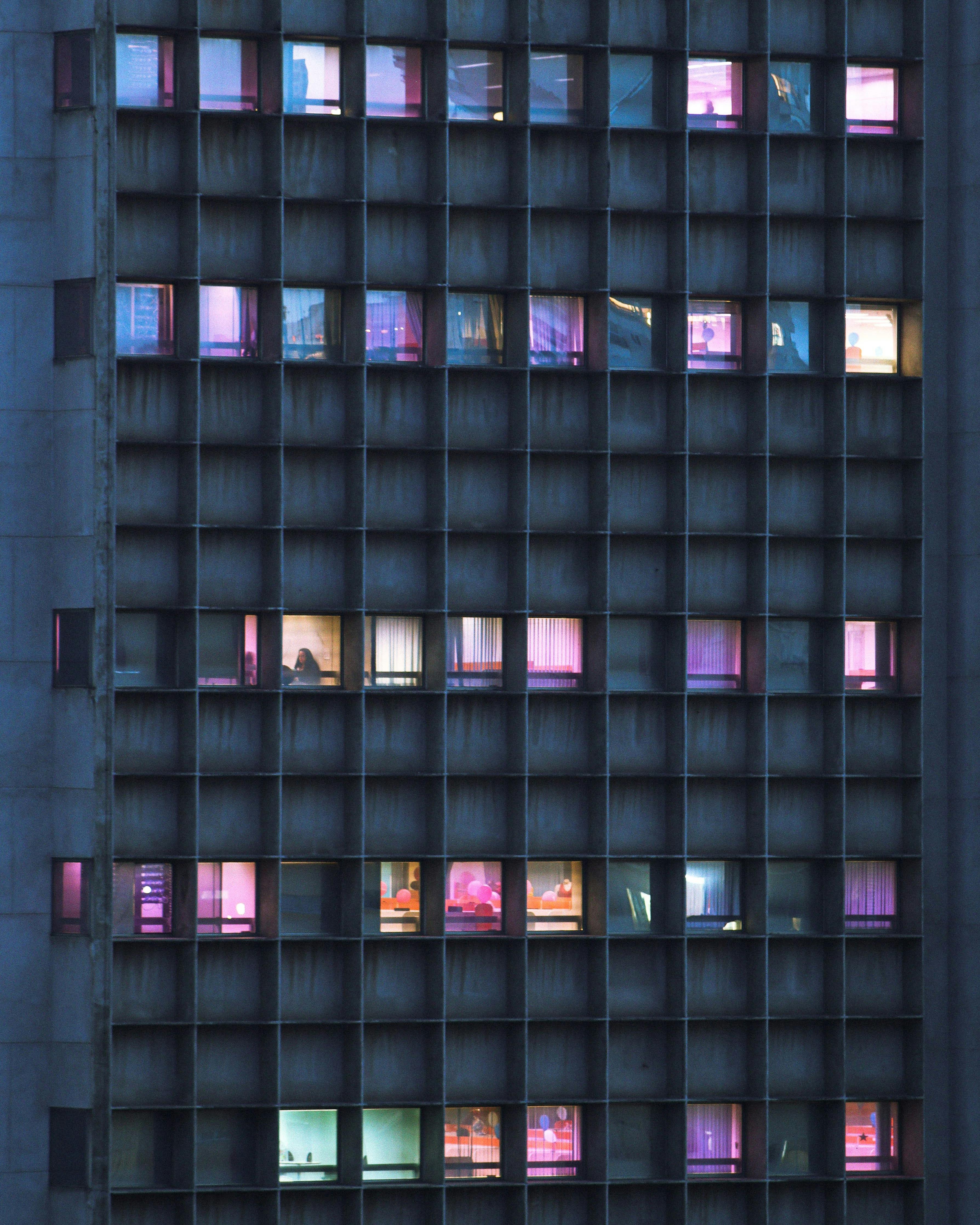 Residential Building Windows in Sao Paulo at Night · Free Stock Photo