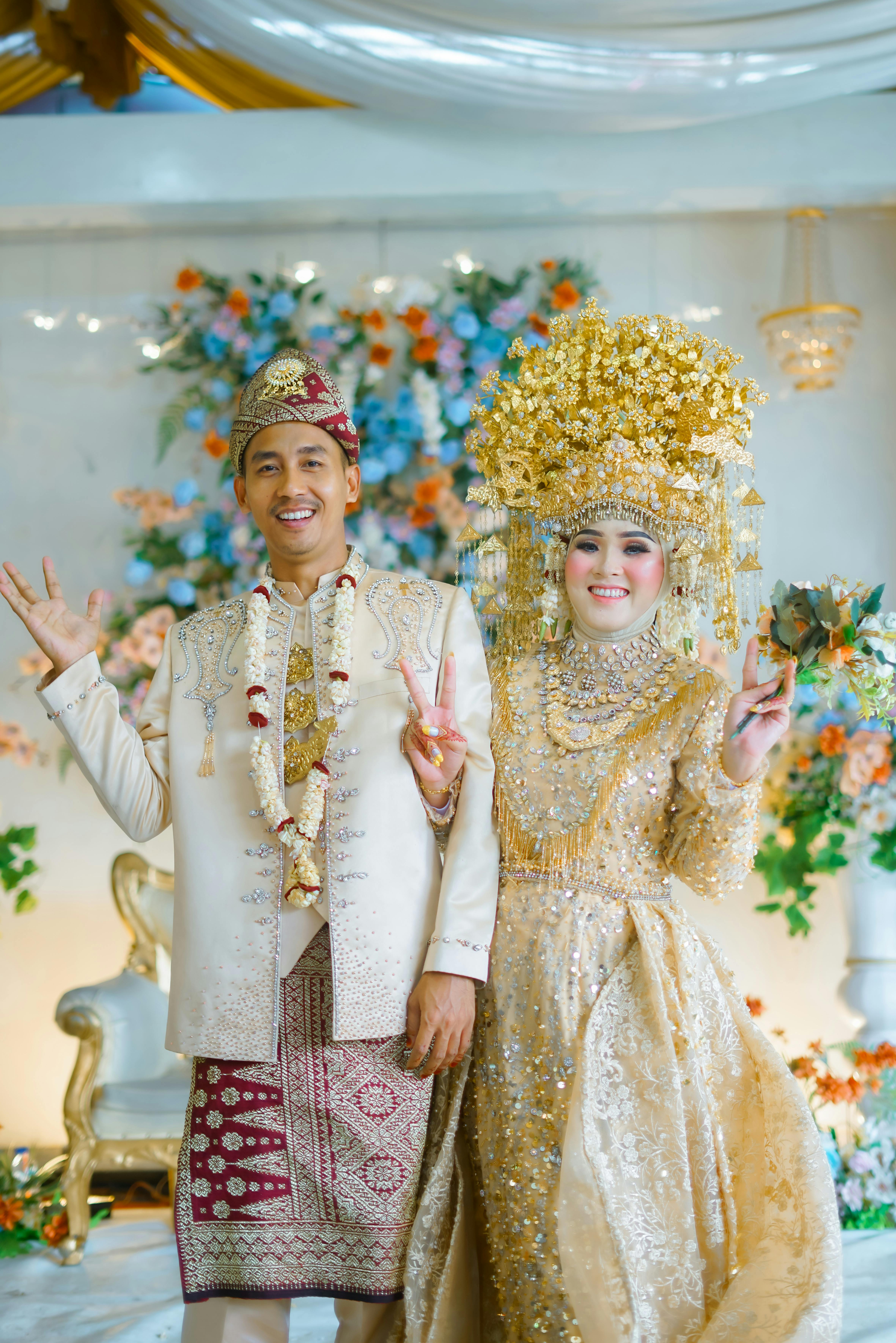 Bride and Groom in Traditional Clothing · Free Stock Photo