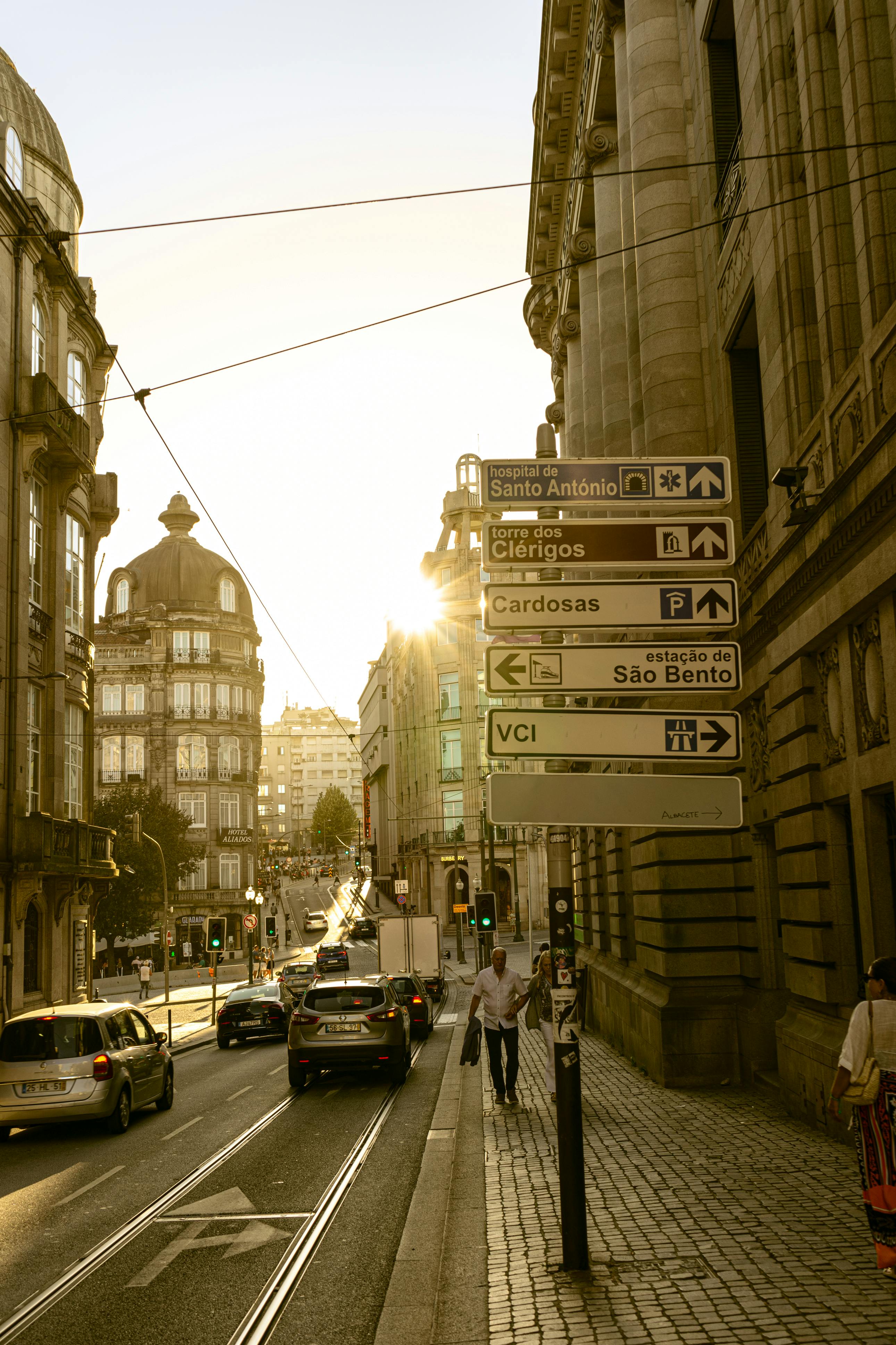 Directional Signs on Street in Porto · Free Stock Photo