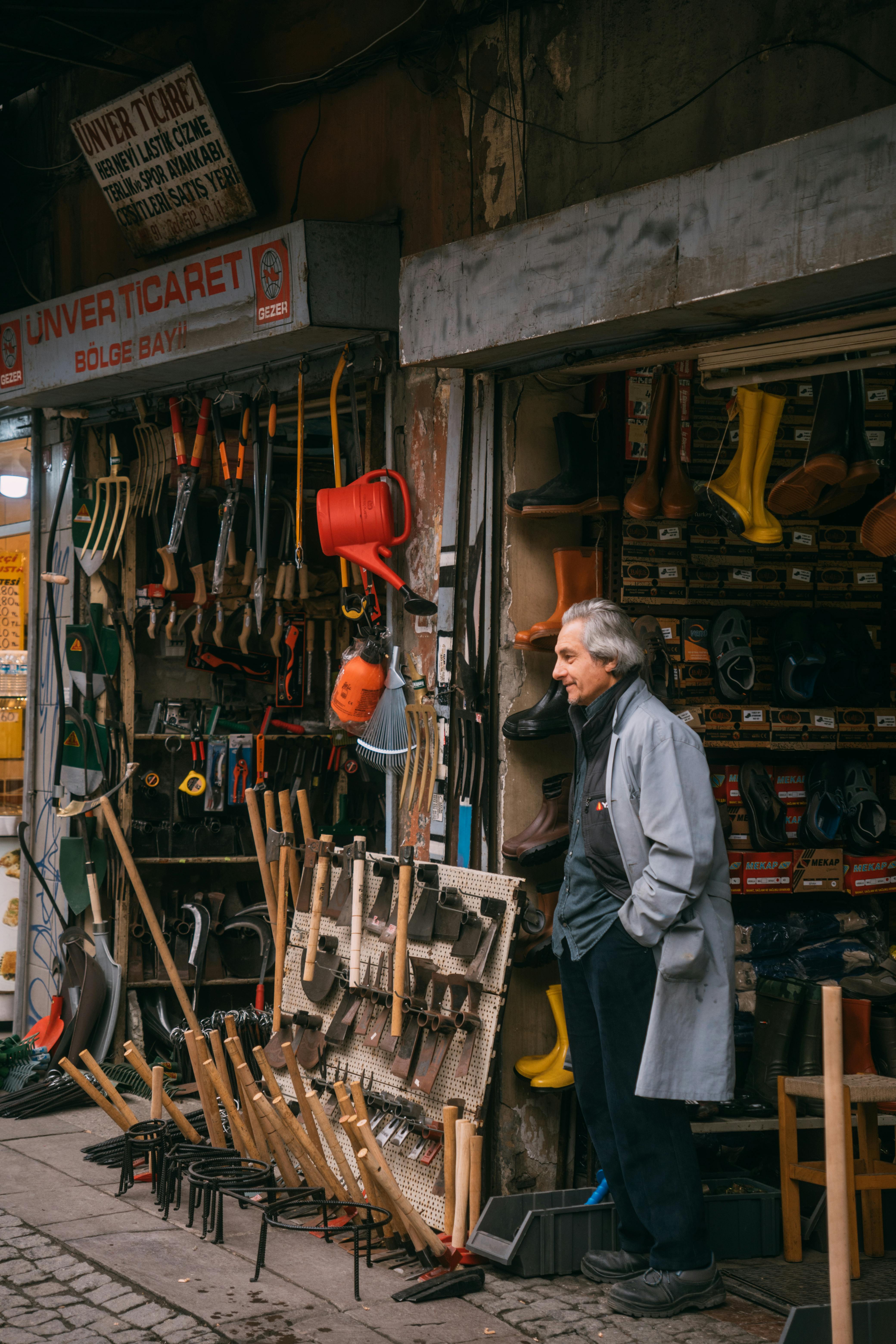 Man Selling Tools on a Street Market · Free Stock Photo