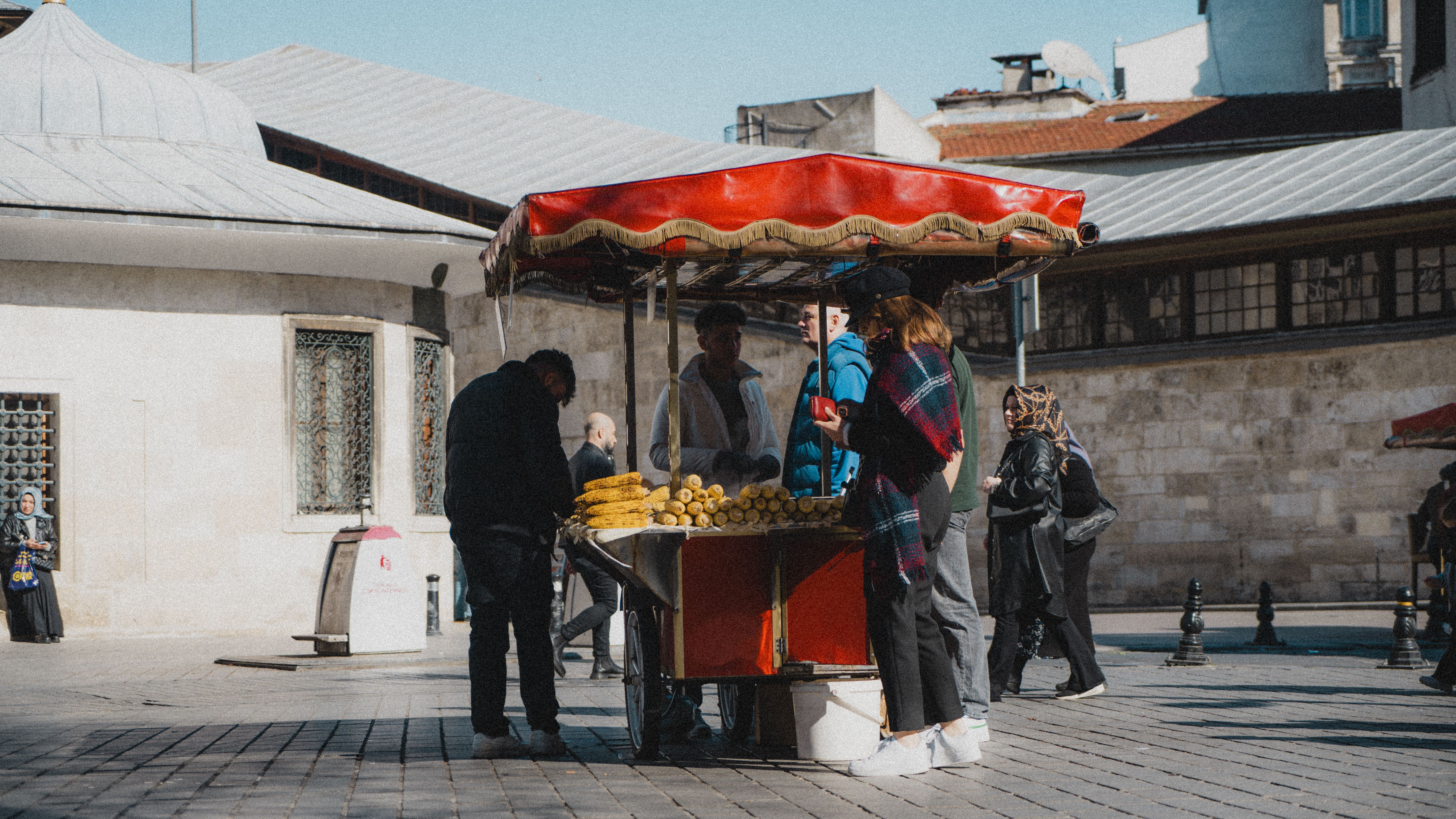 People Buying Roasted Corn at Food Stand · Free Stock Photo