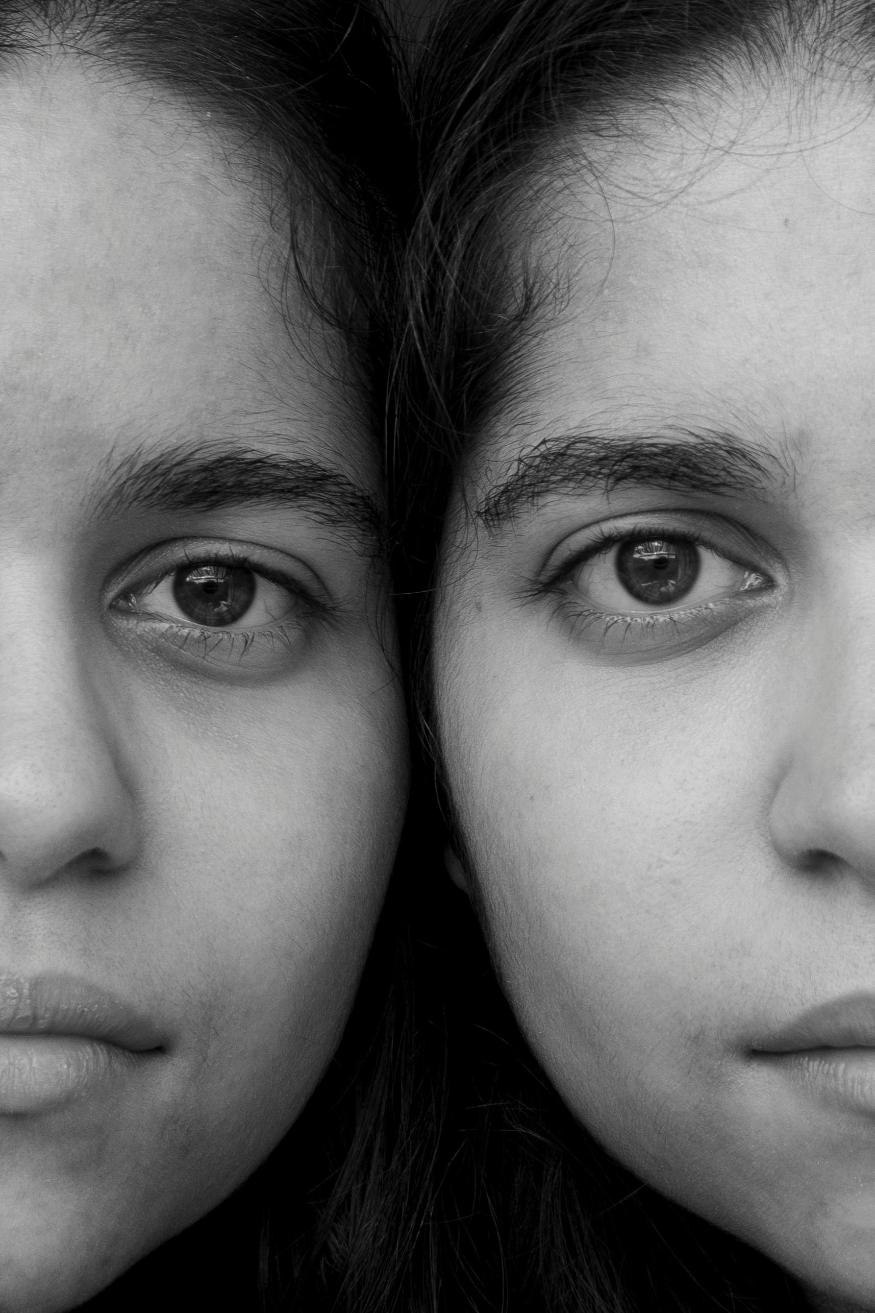 Black and White Photo of Two Girls Standing Cheek to Cheek · Free Stock ...